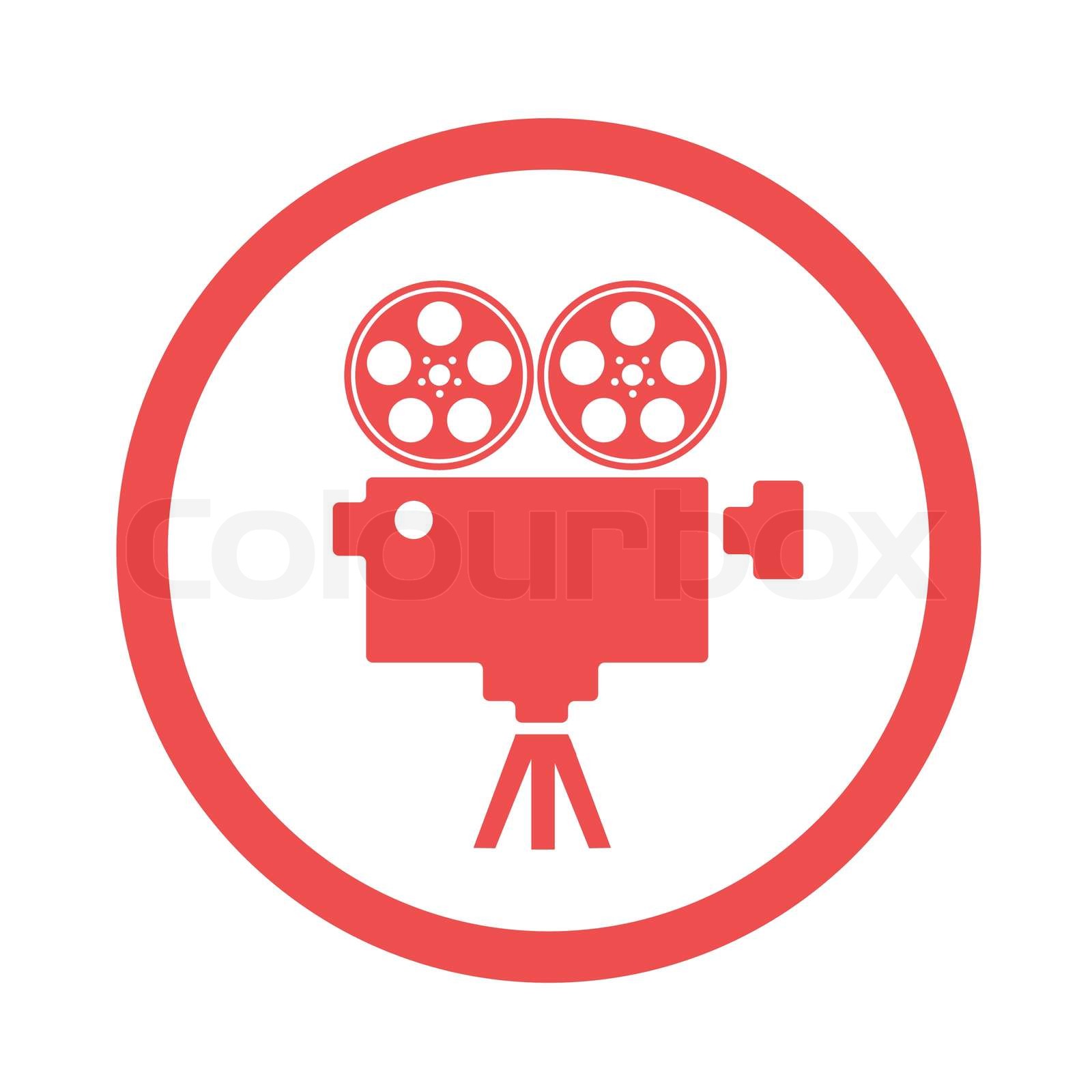 Cinema pictogram icon in red | Stock vector | Colourbox