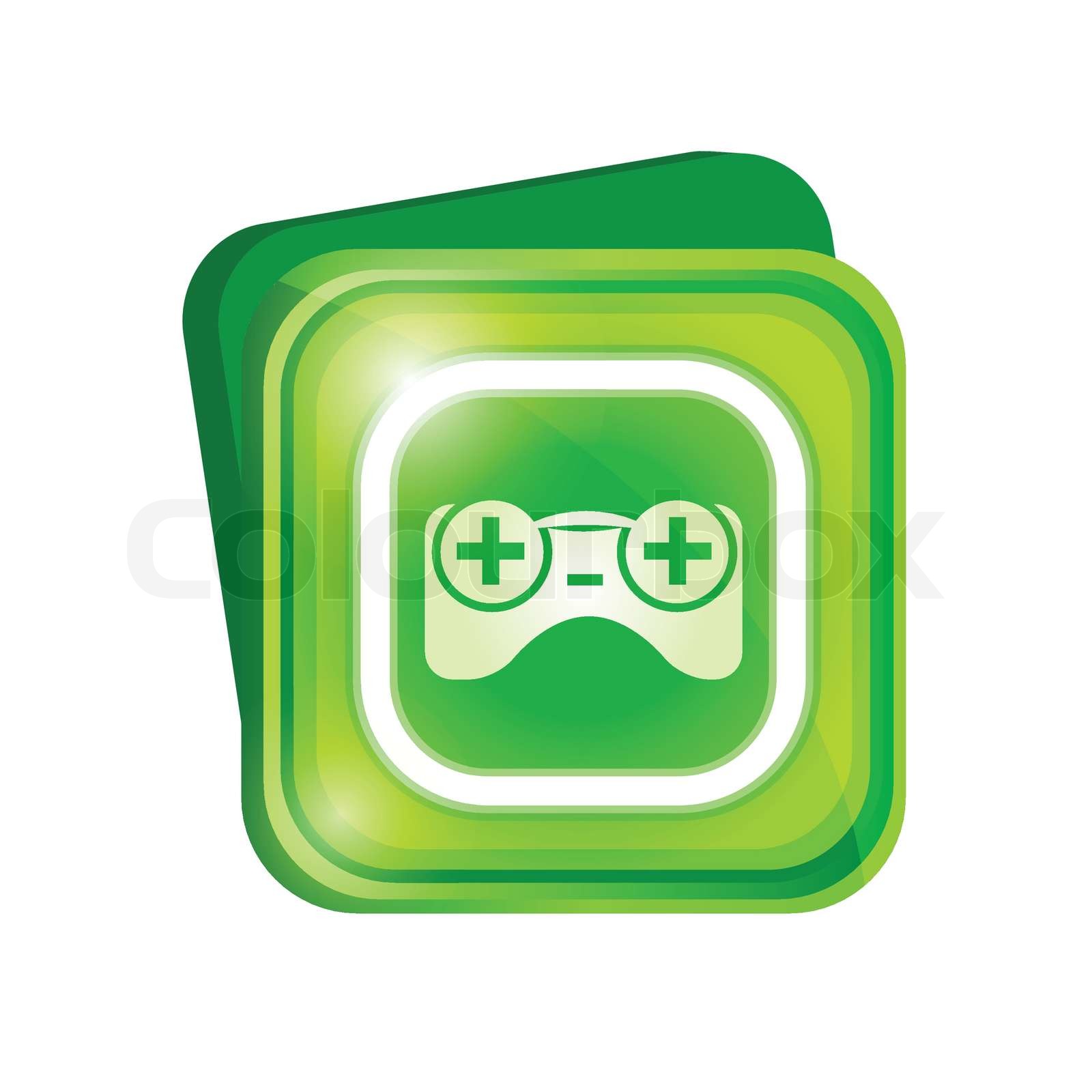 Joypad button in glossy green | Stock vector | Colourbox