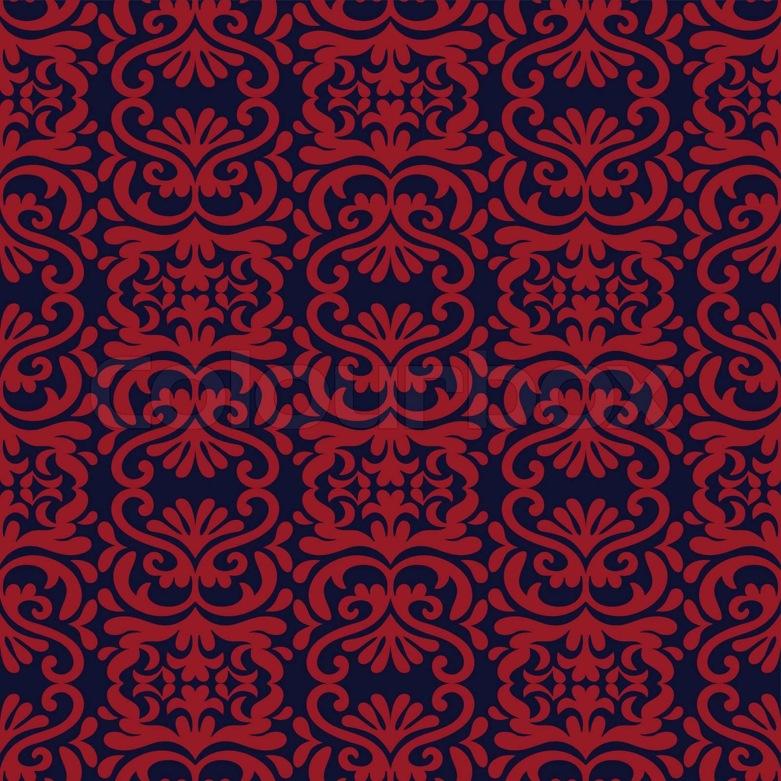 Red And Black Damask Pattern