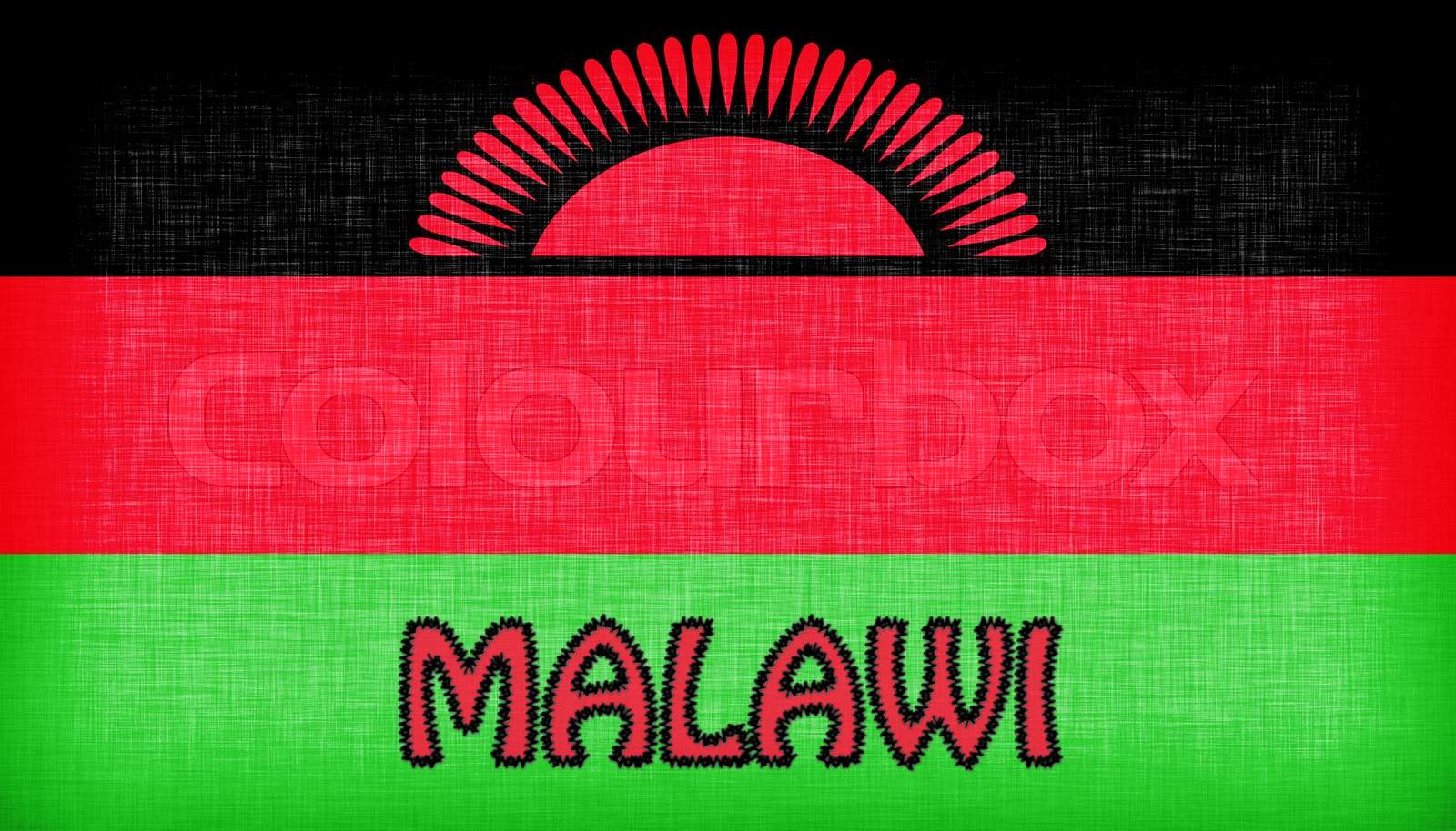Flag of Malawi stitched with letters | Stock image | Colourbox