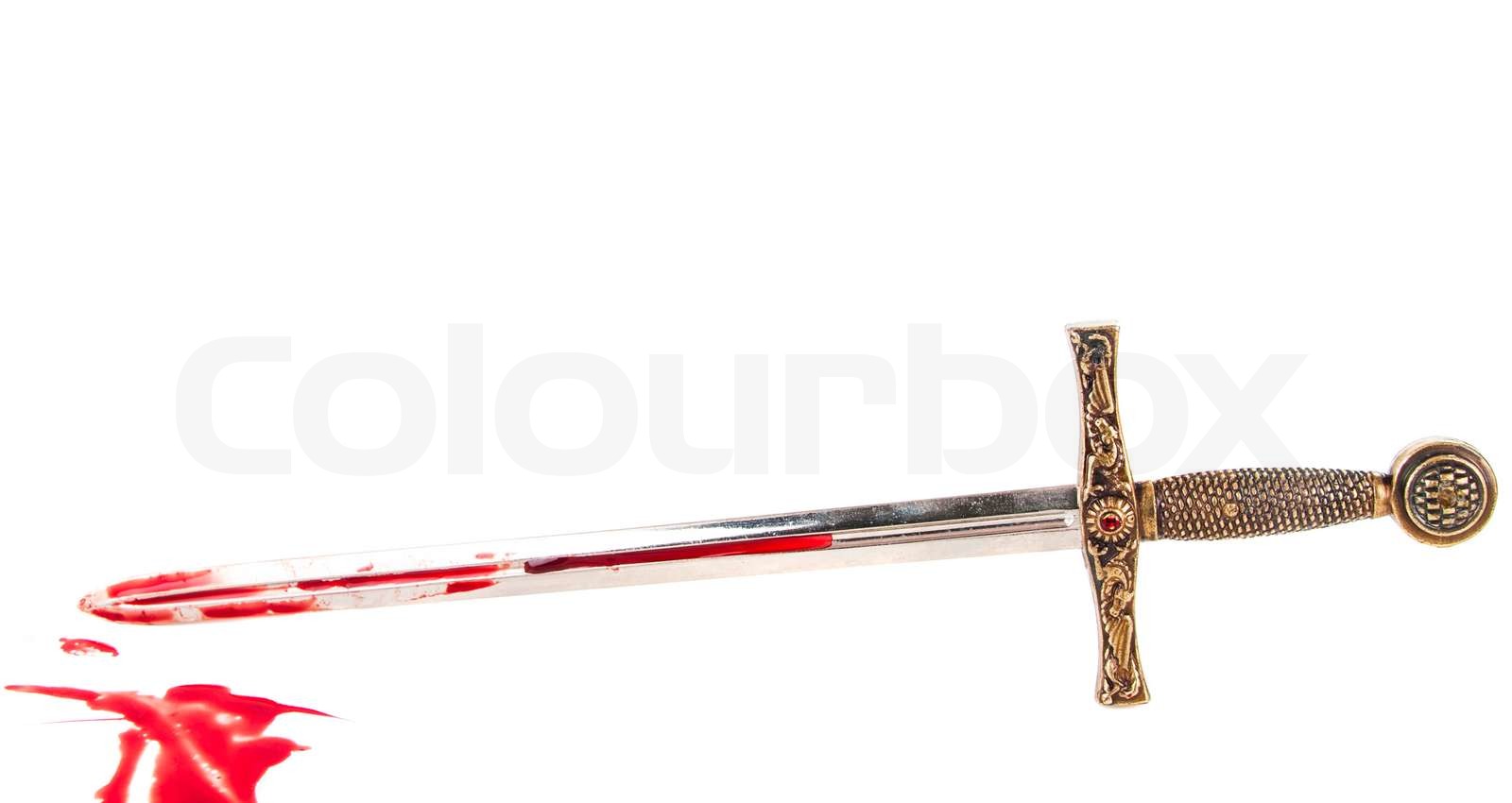 Sword with blood isolated | Stock image | Colourbox
