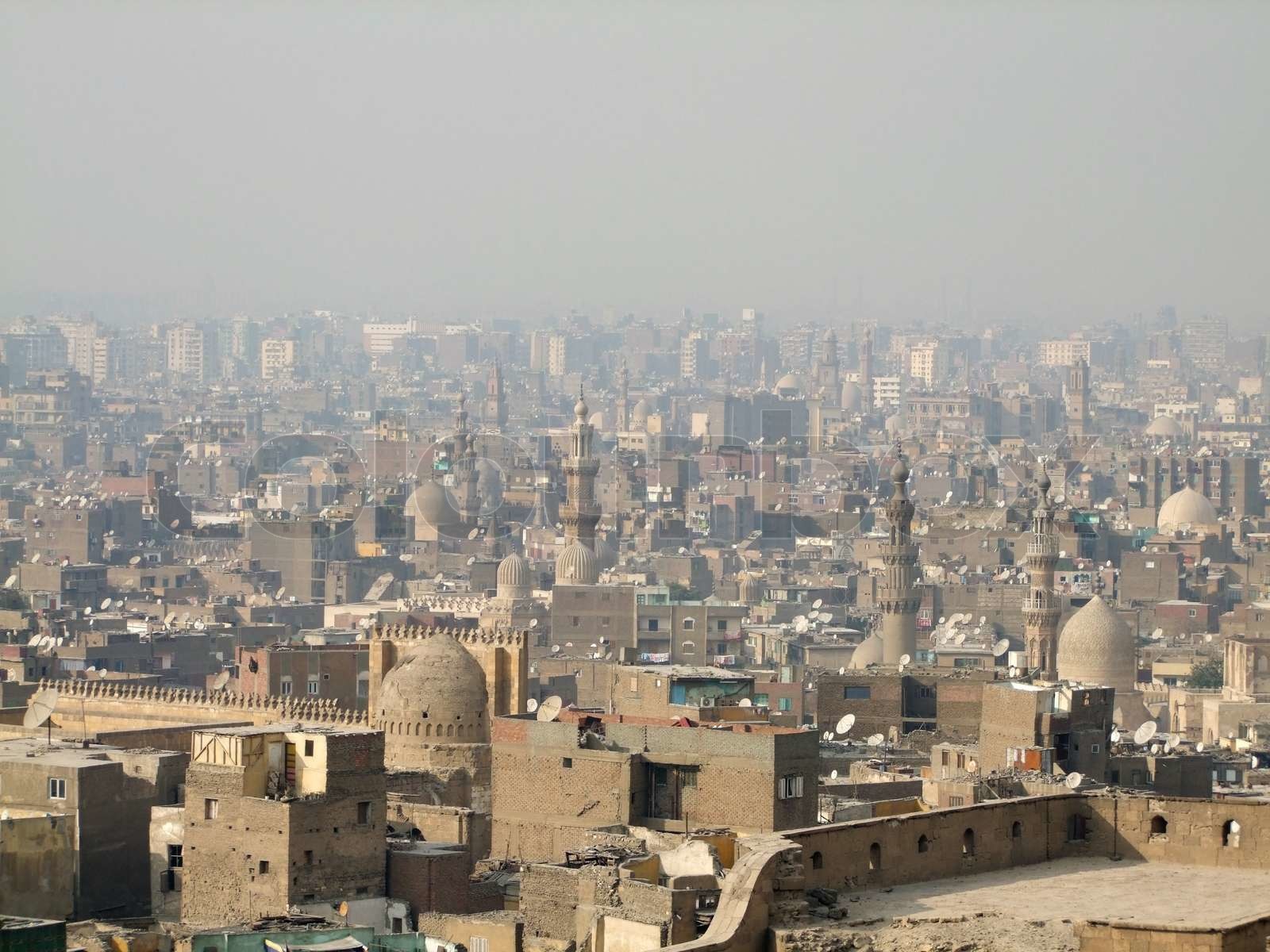 Cairo aerial view with smog | Stock image | Colourbox