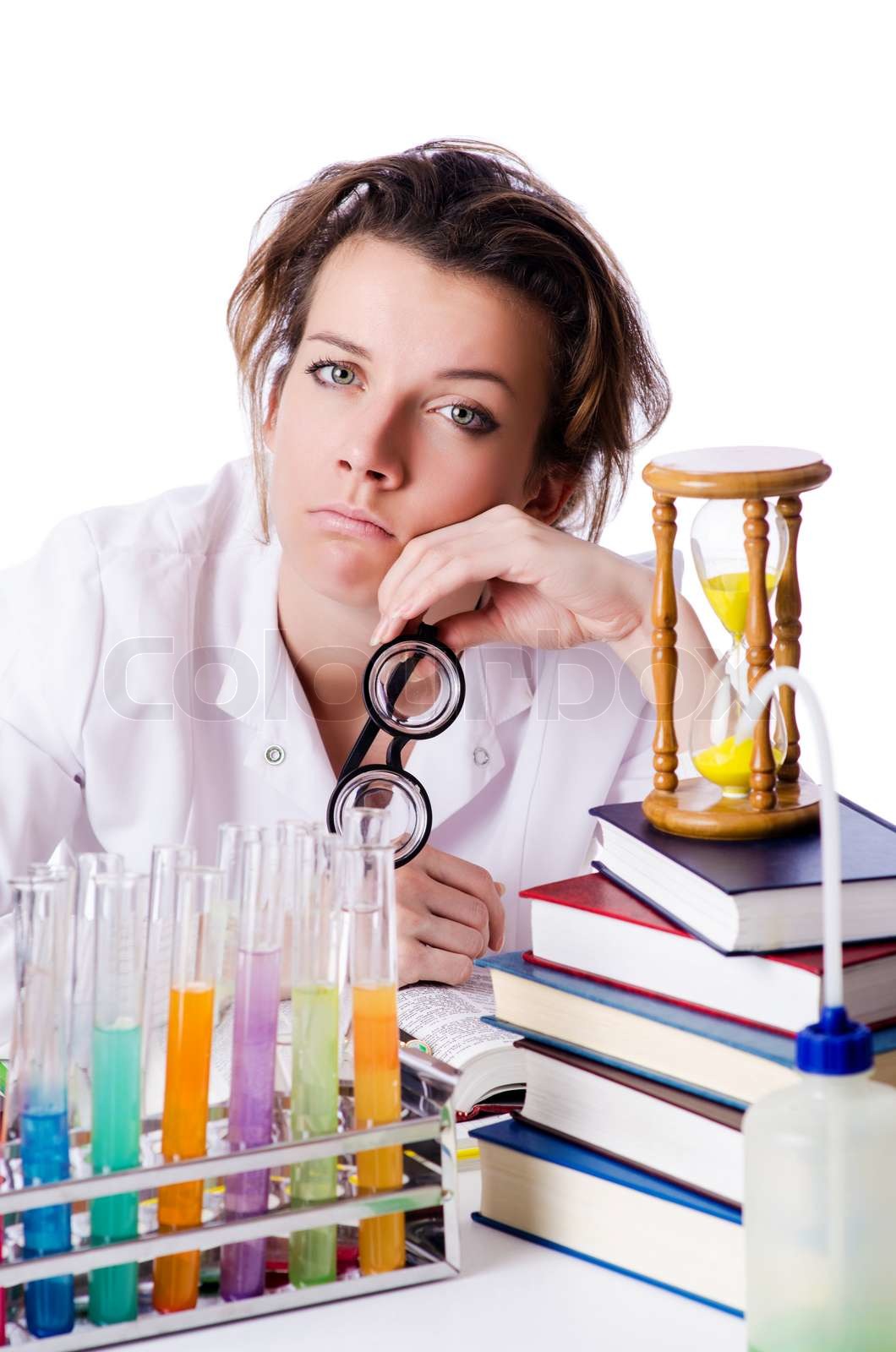 Crazy woman Chemiker im Labor | Stock Bild | Colourbox