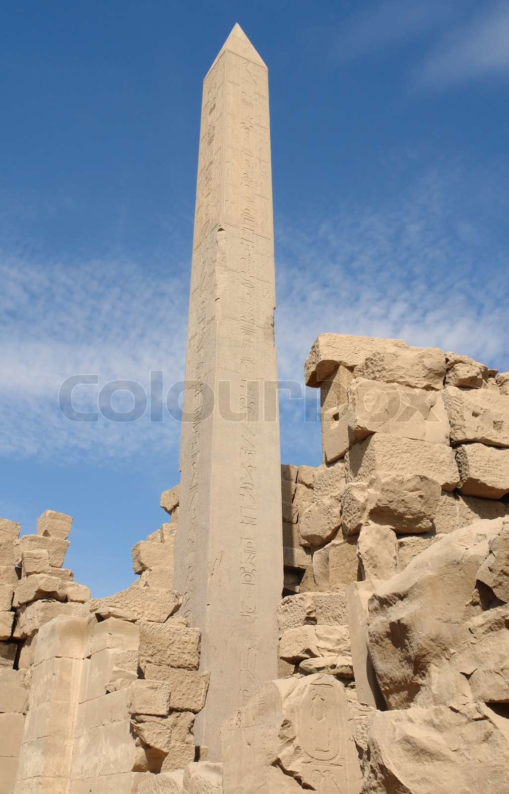obelisk at Precinct of Amun-Re in Egypt | Stock image | Colourbox