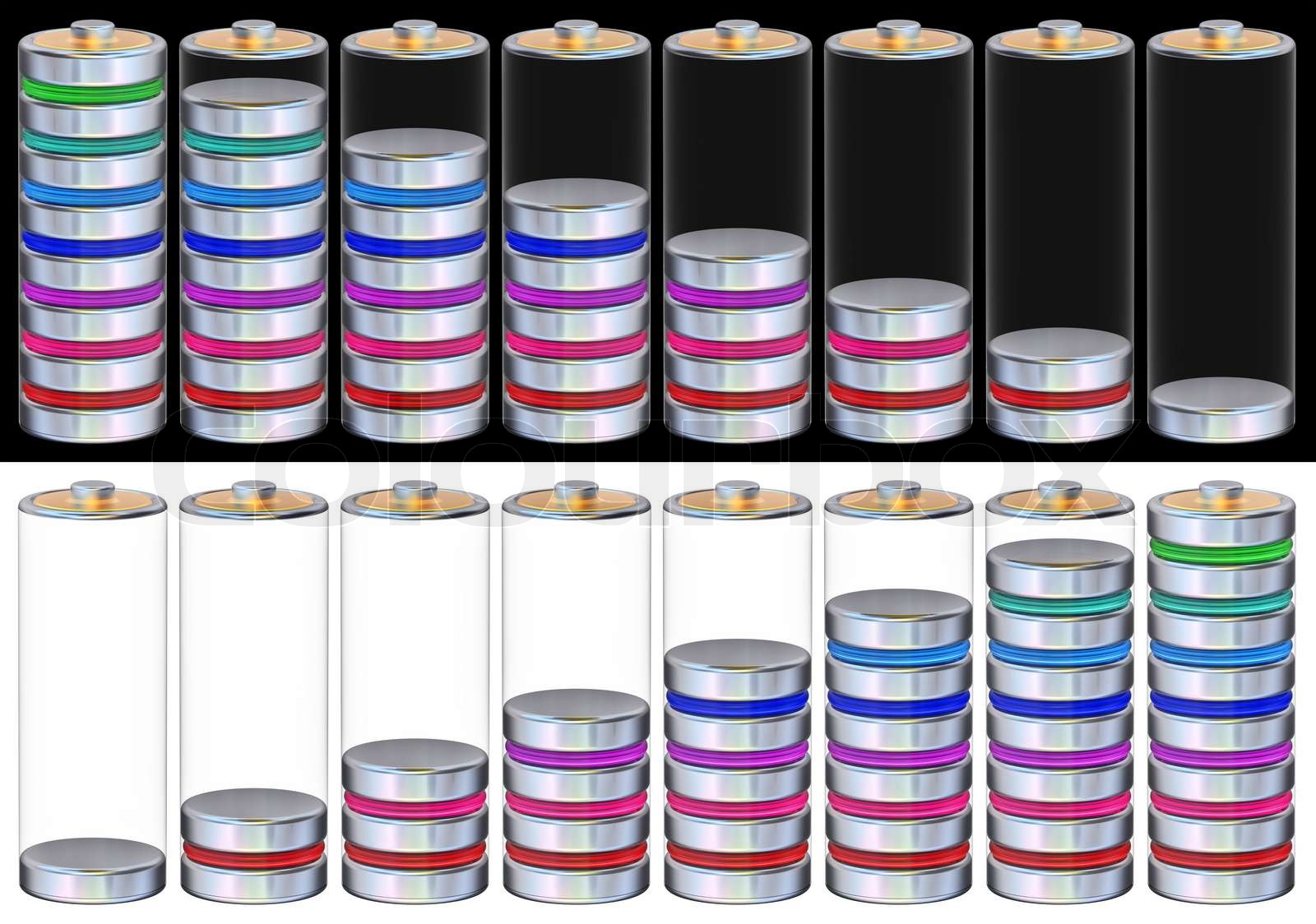 set of the battery levels images | Stock image | Colourbox