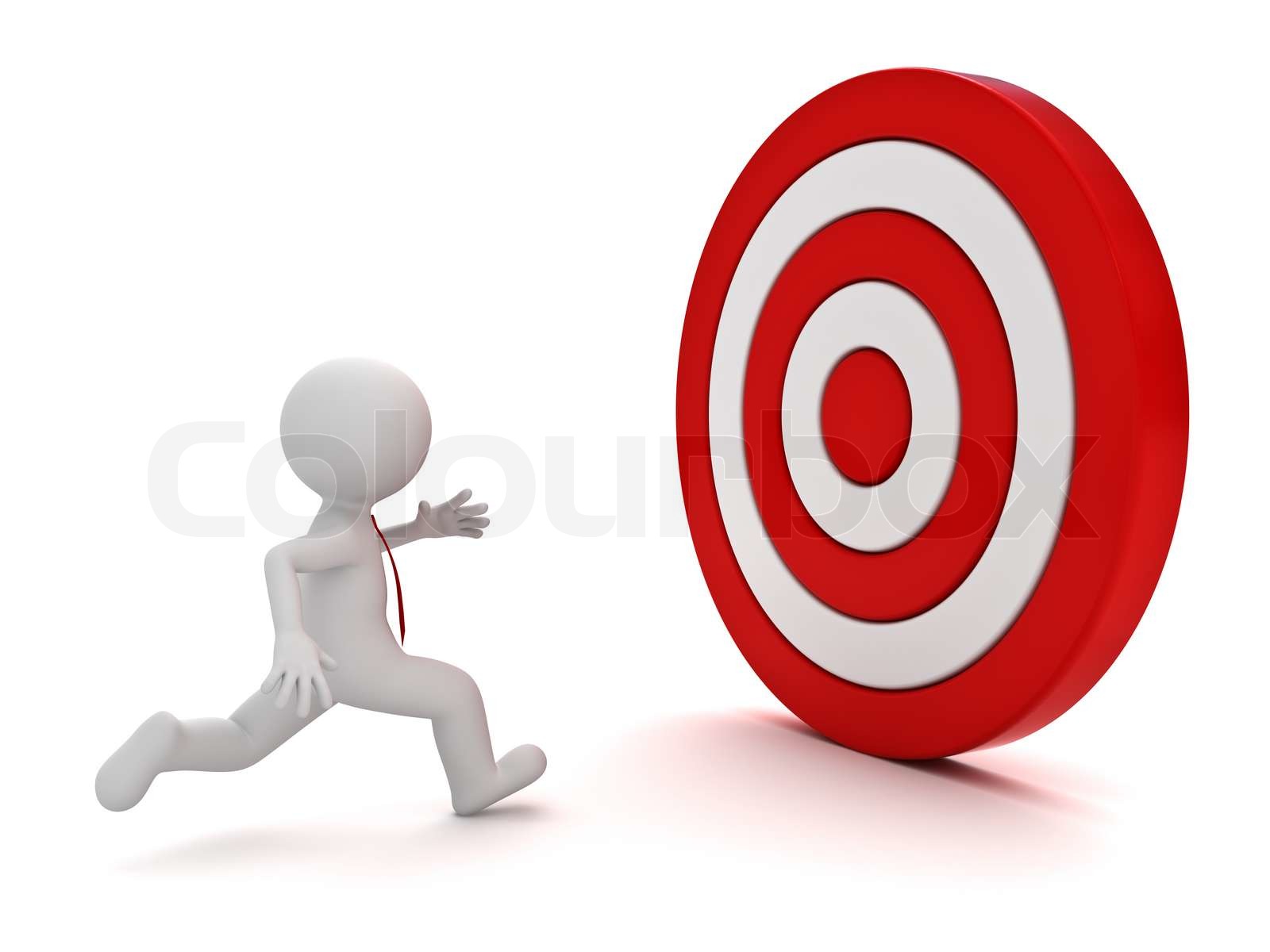 3d man running to the red target | Stock image | Colourbox