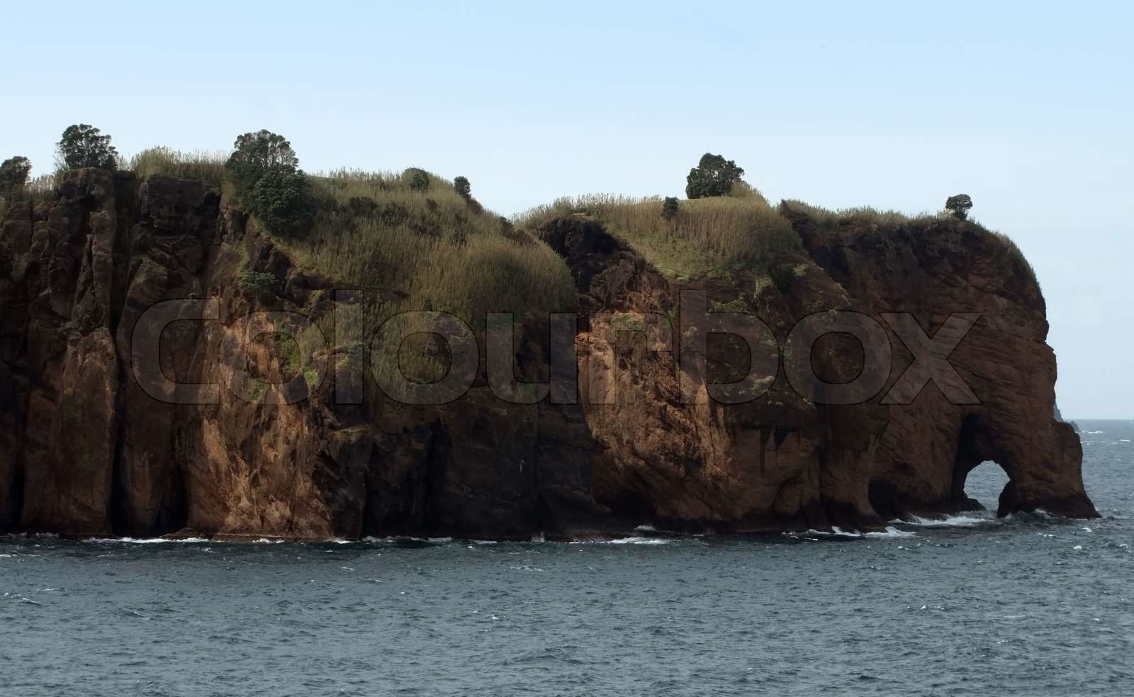 seaside rock formation at the Azores | Stock image | Colourbox