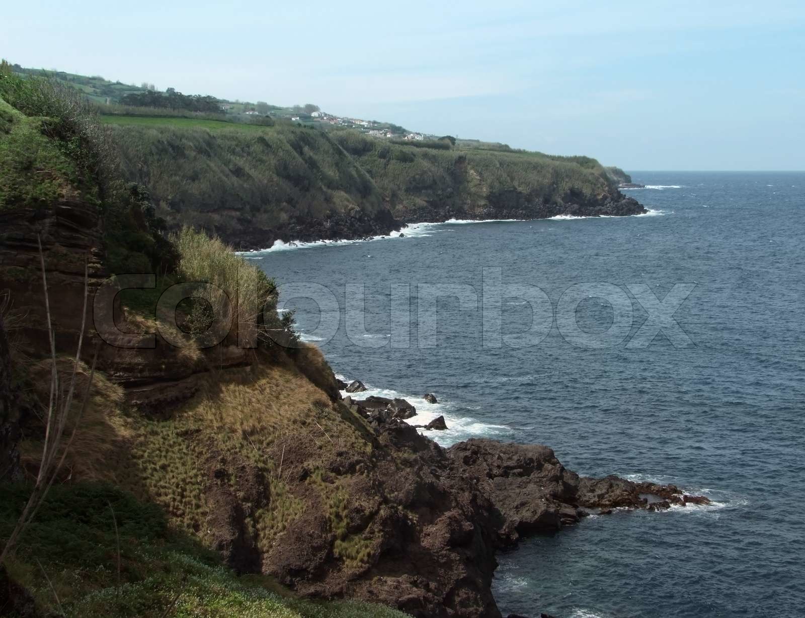 cliffy coastal scenery at the Azores | Stock image | Colourbox