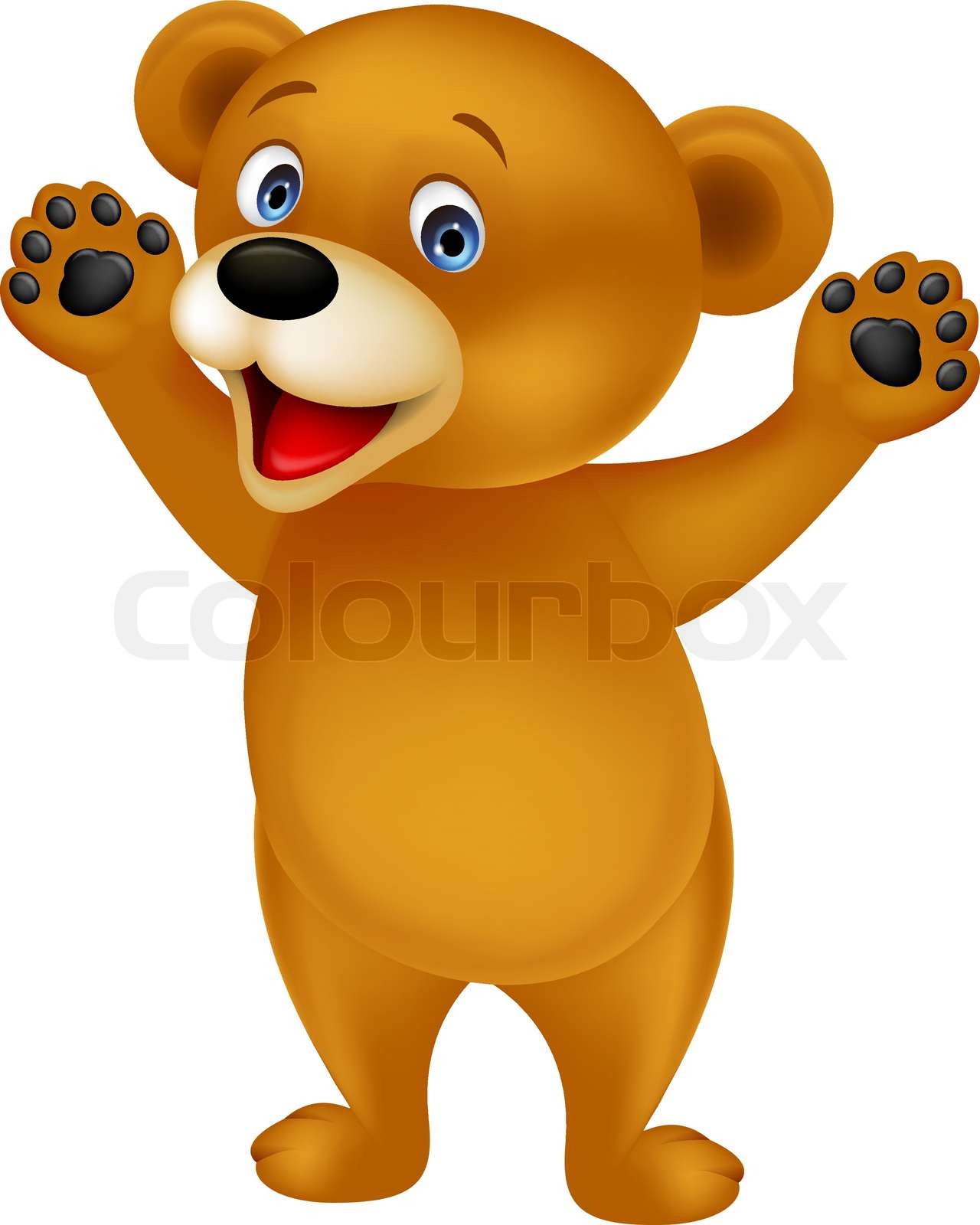 Funny baby brown bear cartoon | Stock vector | Colourbox