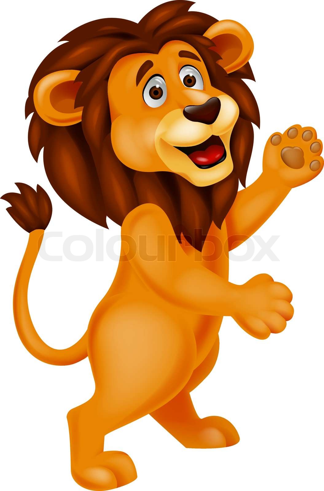 Lion cartoon waving | Stock vector | Colourbox