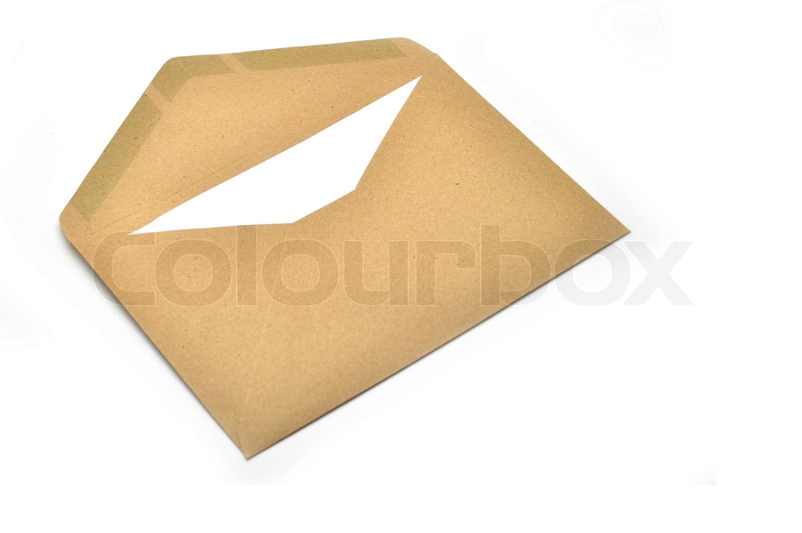 Geöffnet braunen Umschlag mit Papier | Stock Bild | Colourbox