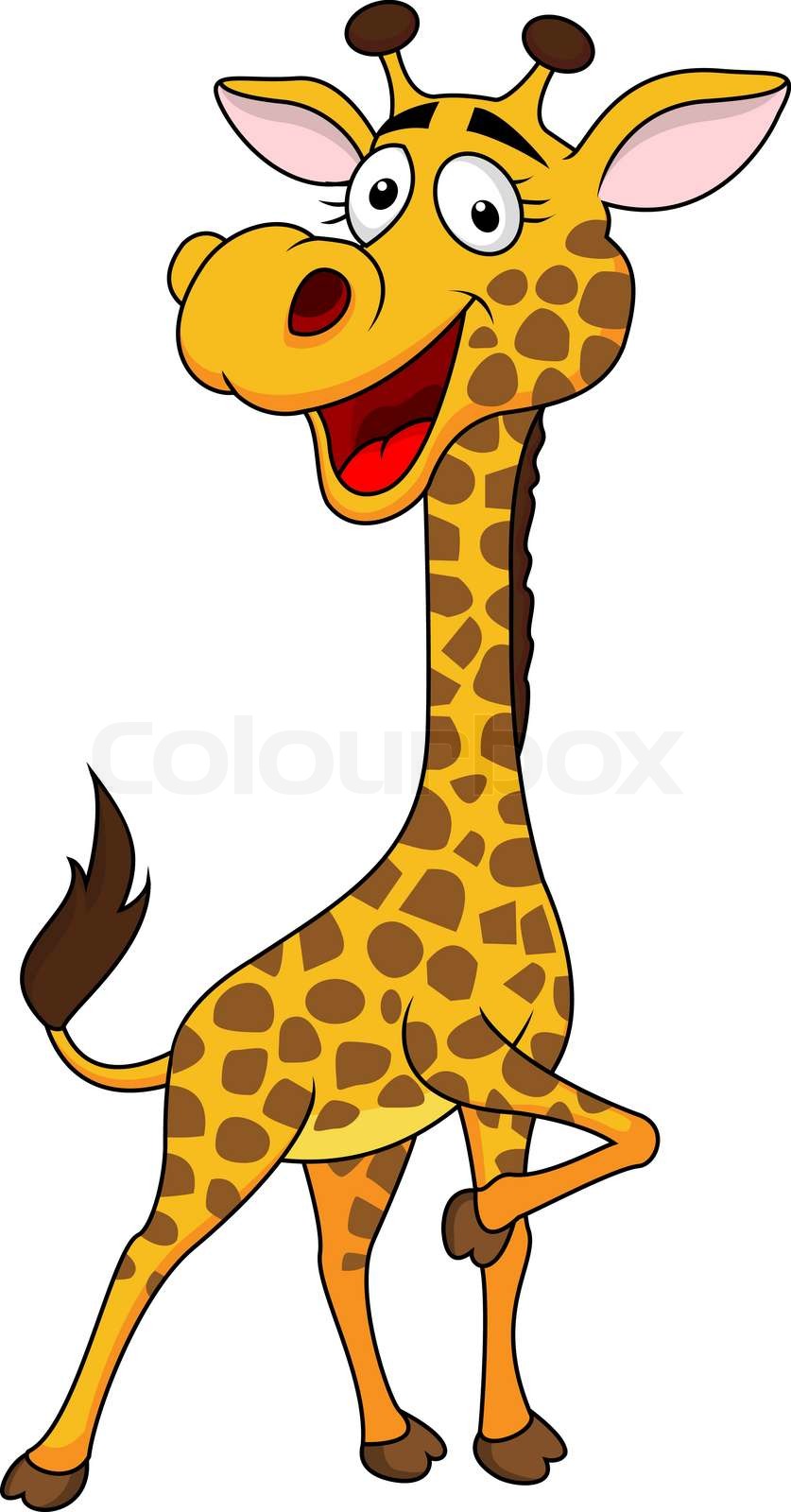 Cute giraffe cartoon | Stock vector | Colourbox