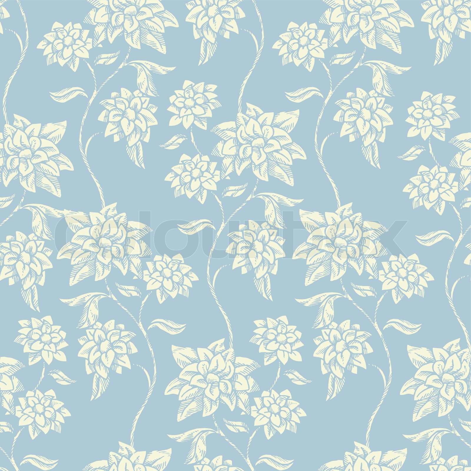 Vintage floral background, beautiful flowers, fashion seamless pattern ...