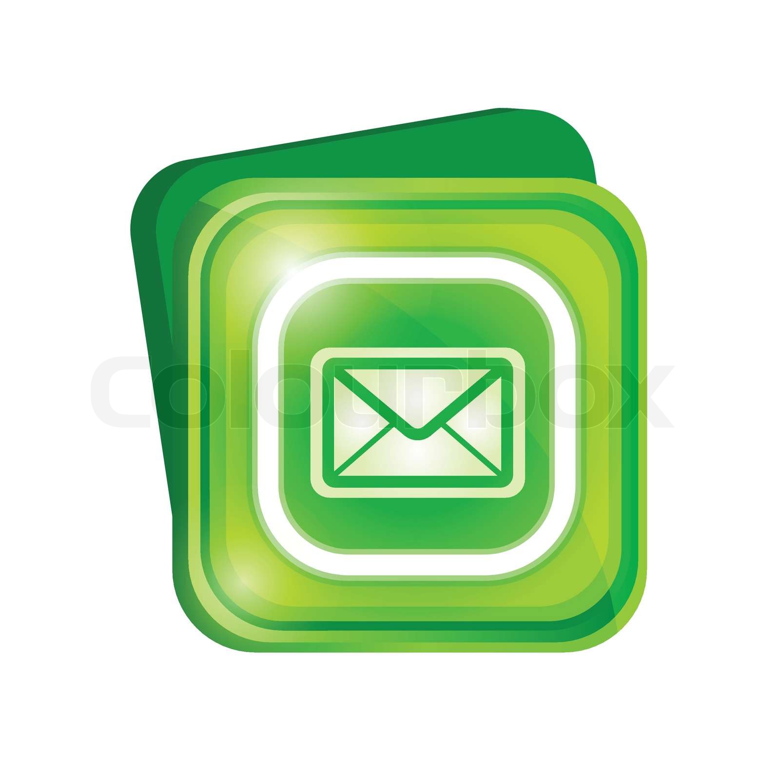 Mail sign in glossy green | Stock vector | Colourbox