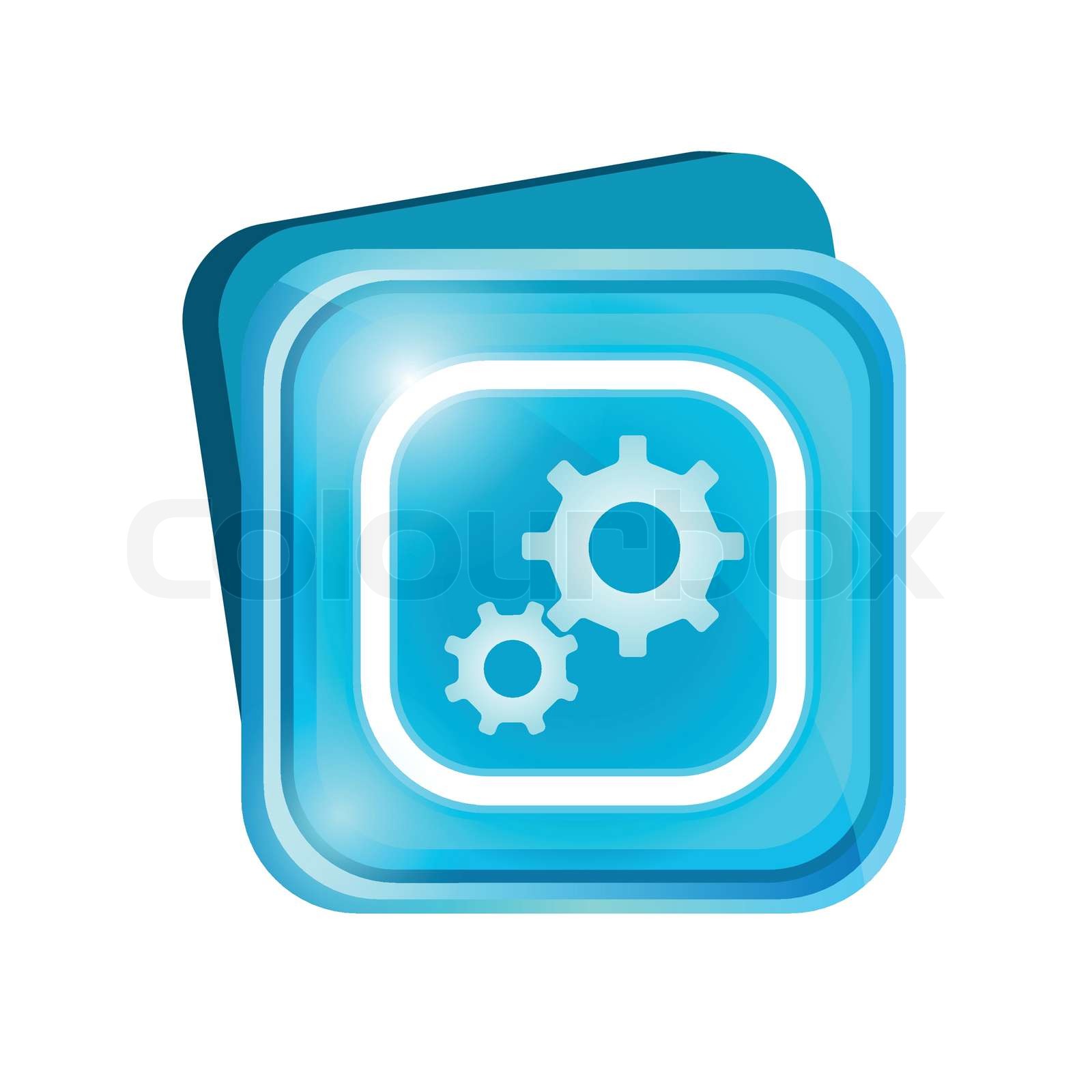 Preferences button in shiny blue | Stock vector | Colourbox