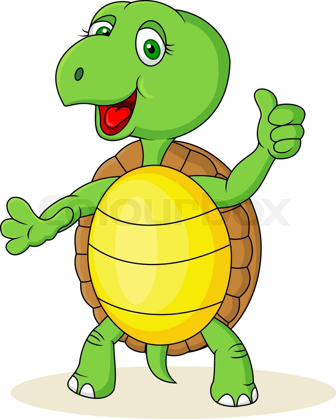 Turtle cartoon with thumb up | Stock vector | Colourbox