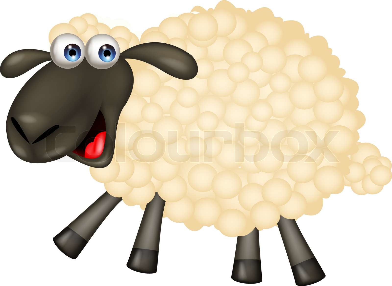 Funny sheep cartoon | Stock vector | Colourbox