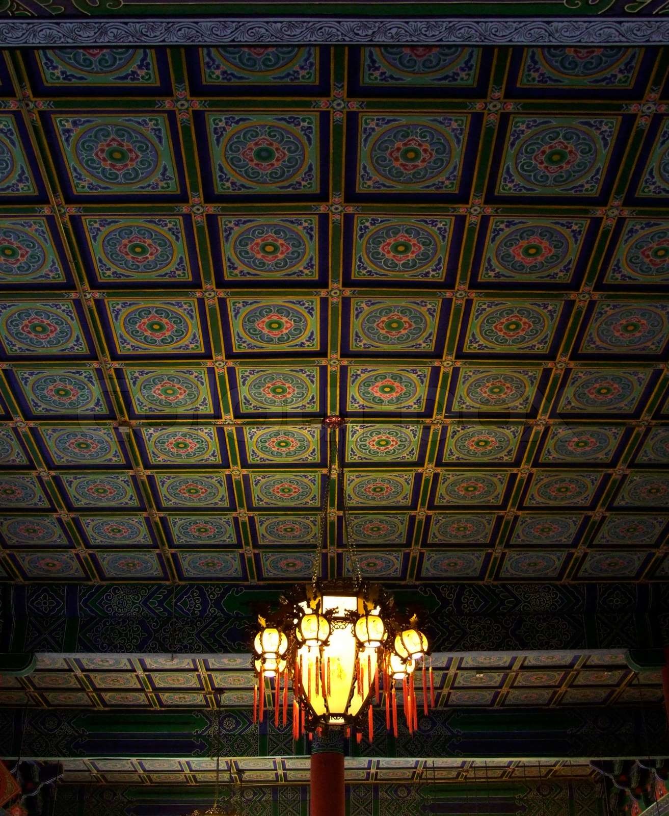 chinese ceiling and lamp | Stock image | Colourbox