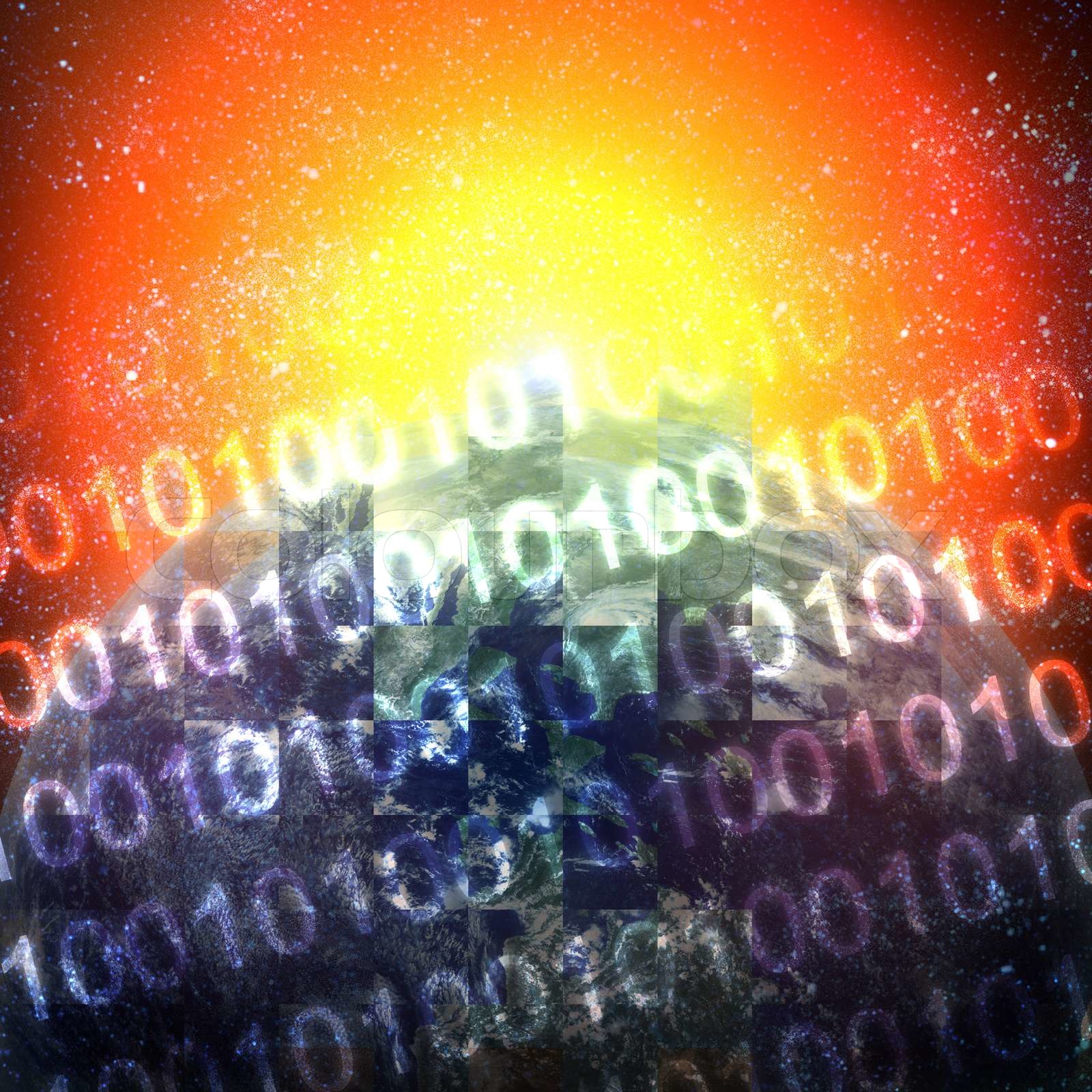 digitalen Welt mit sunrise | Stock Bild | Colourbox