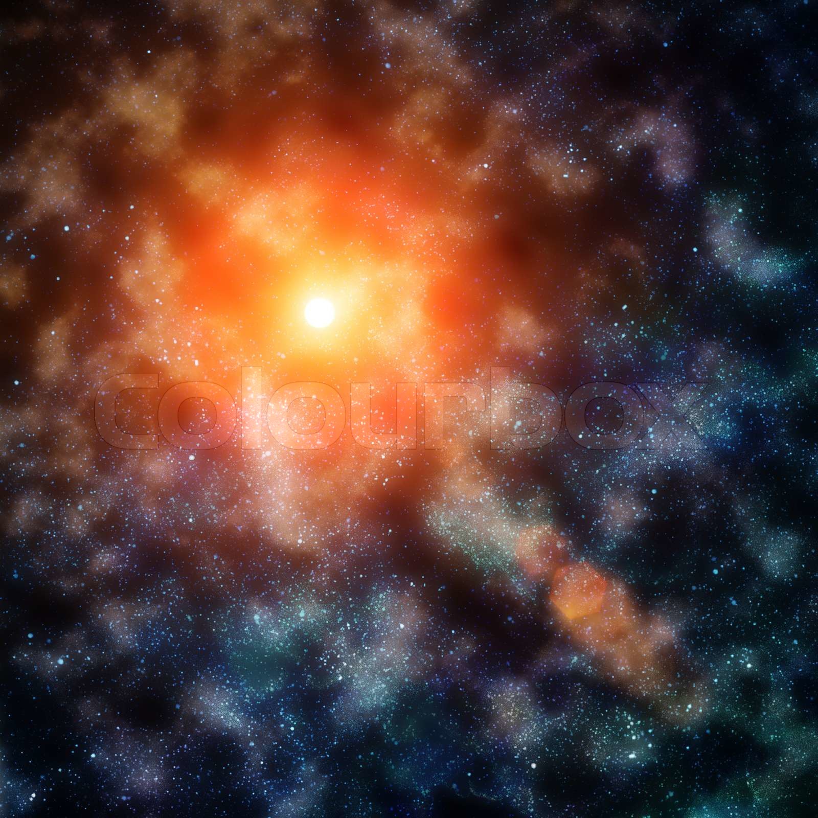 illustration af rummet med flere stjerner | Stock foto | Colourbox