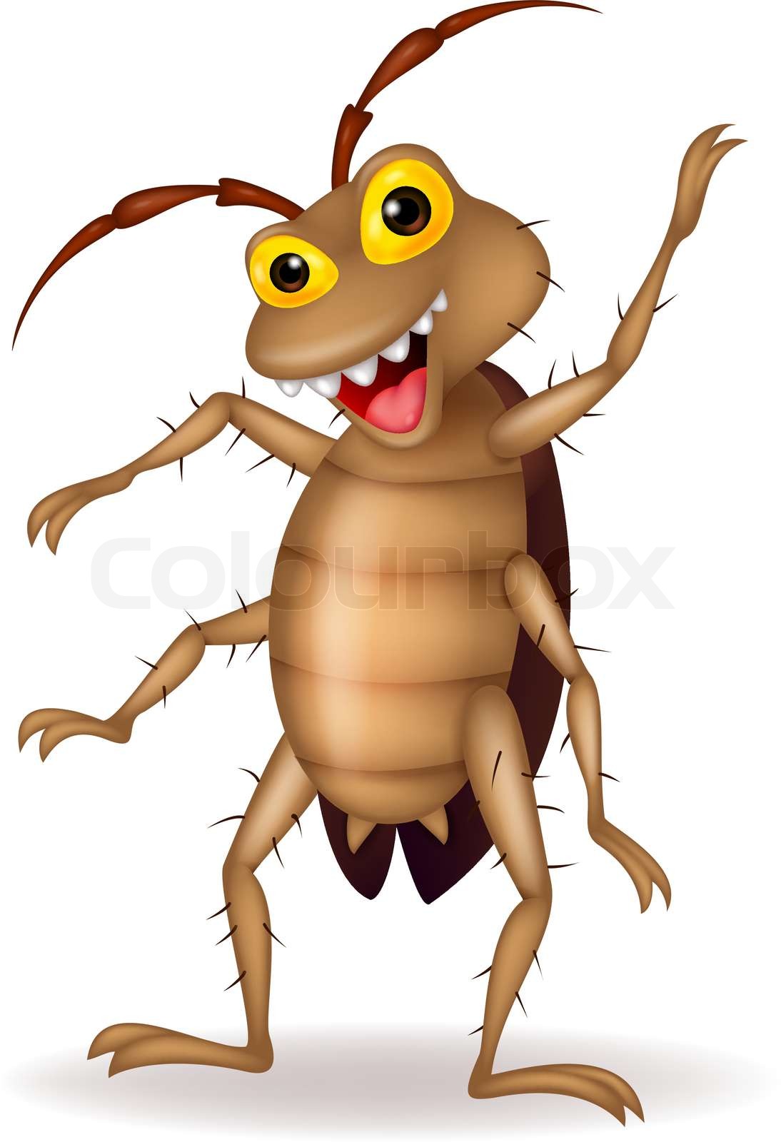 Cockroach cartoon waving hand | Stock vector | Colourbox