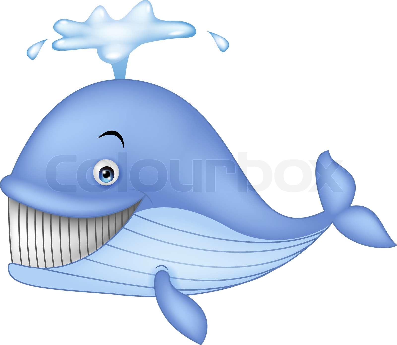Blue whale cartoon | Stock vector | Colourbox