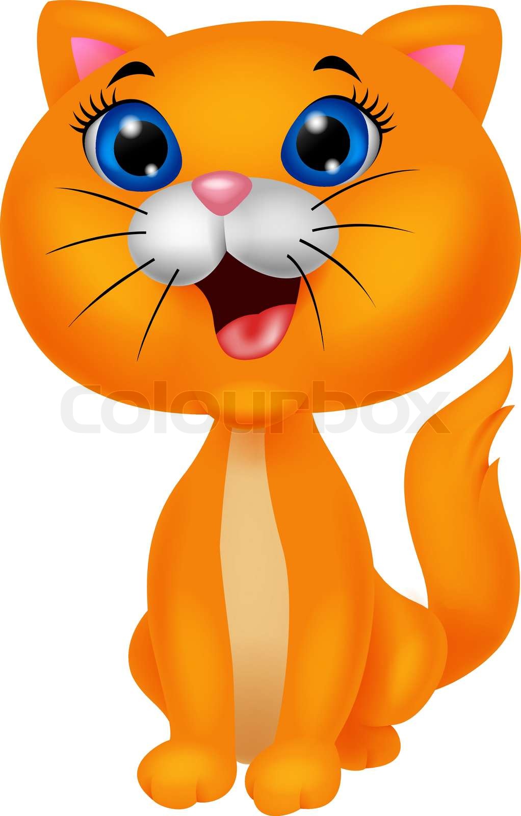 Cute cat cartoon sitting | Stock vector | Colourbox