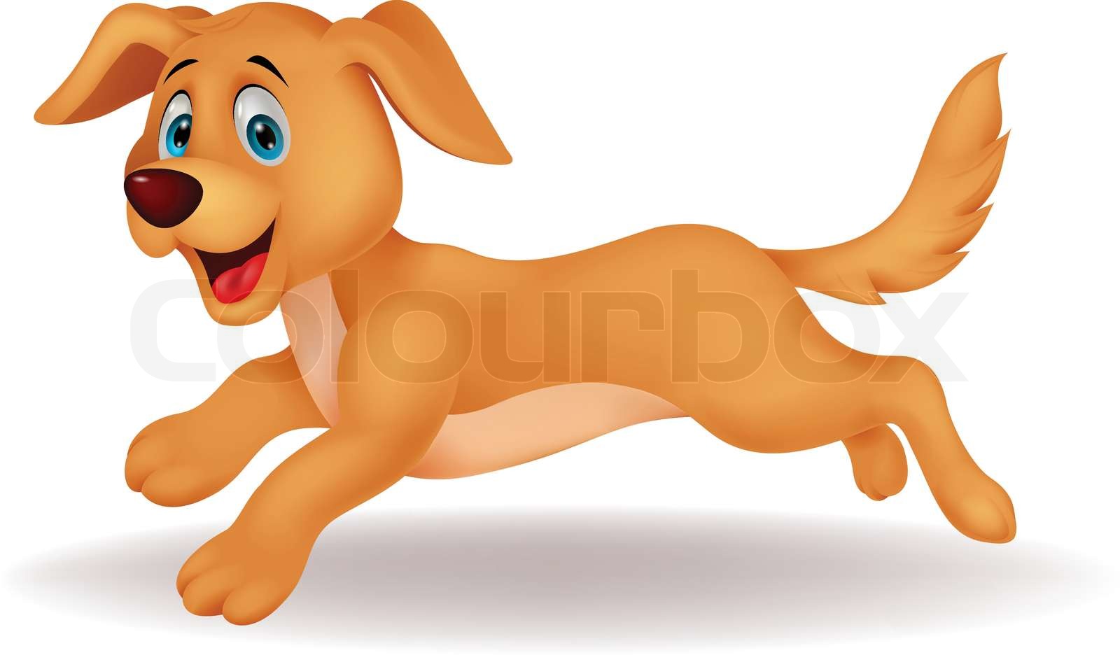 Cute dog running | Stock vector | Colourbox