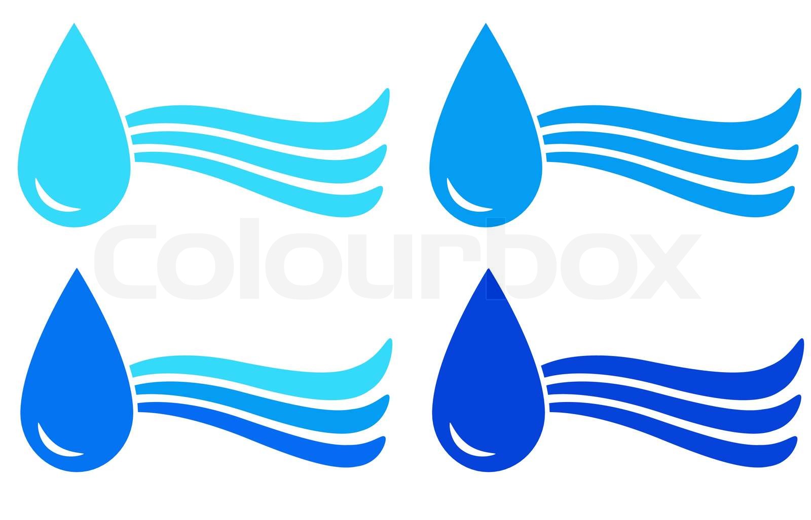 set with water drop and wave | Stock vector | Colourbox