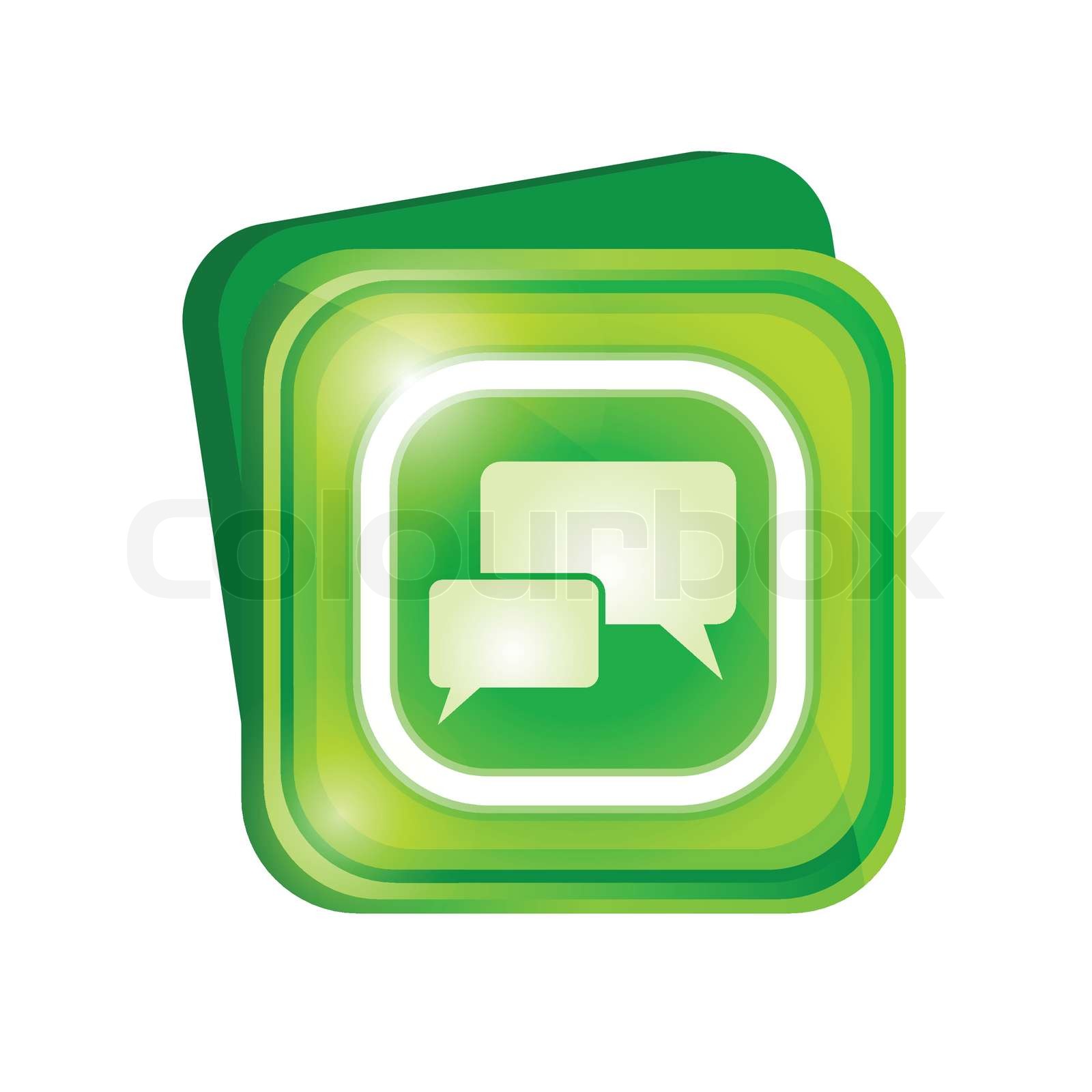 Chat button in shiny green | Stock vector | Colourbox