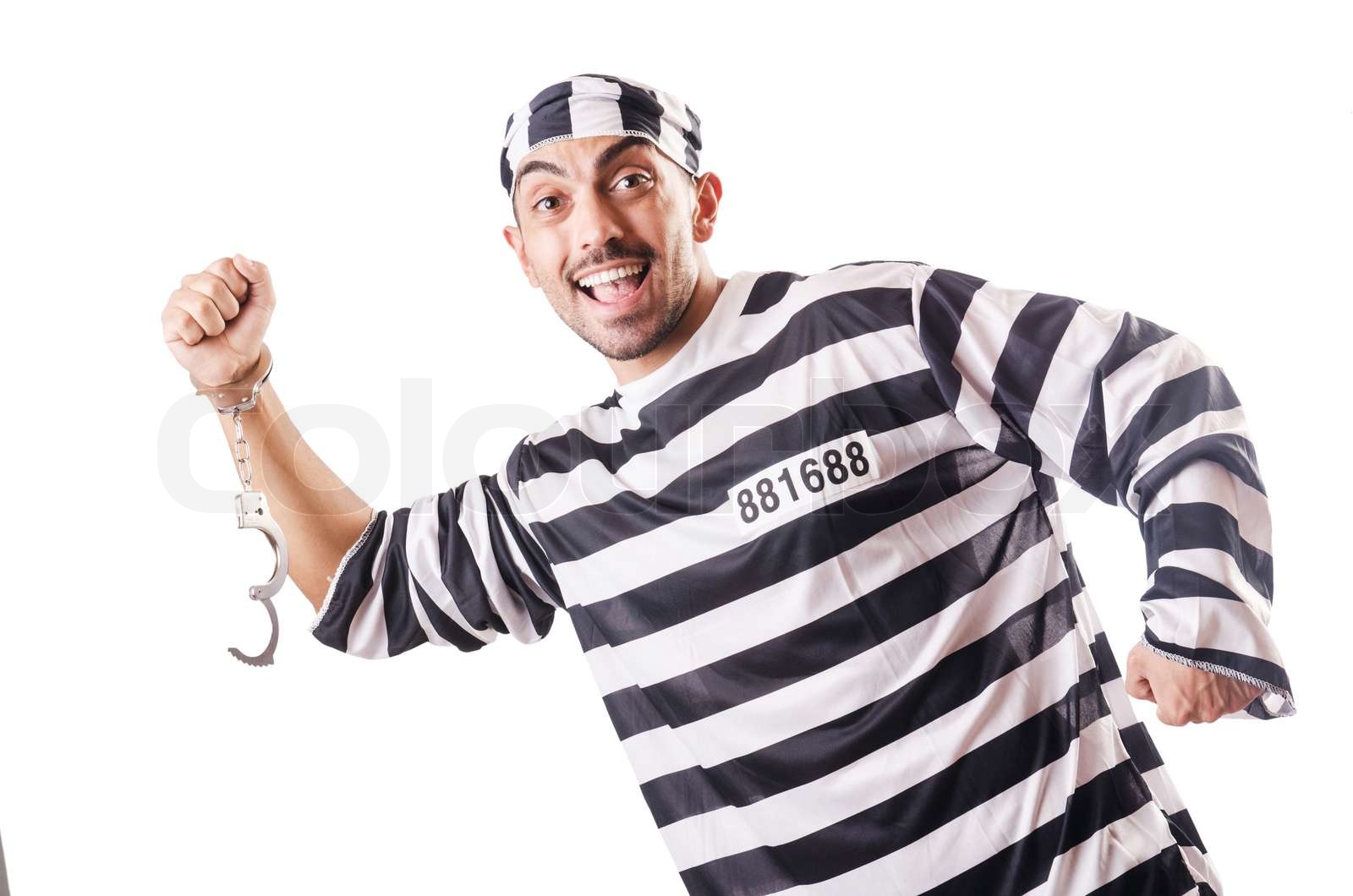 Convict criminal in striped uniform | Stock image | Colourbox