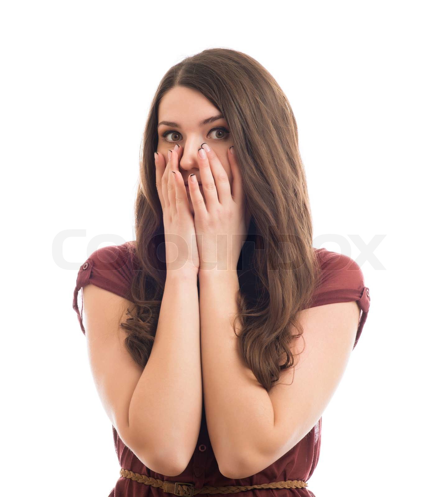 Frau bedeckte ihr Gesicht mit den Händen | Stock Bild | Colourbox Frau bedeckte ihr Gesicht mit den Händen | Stock Bild | Colourbox