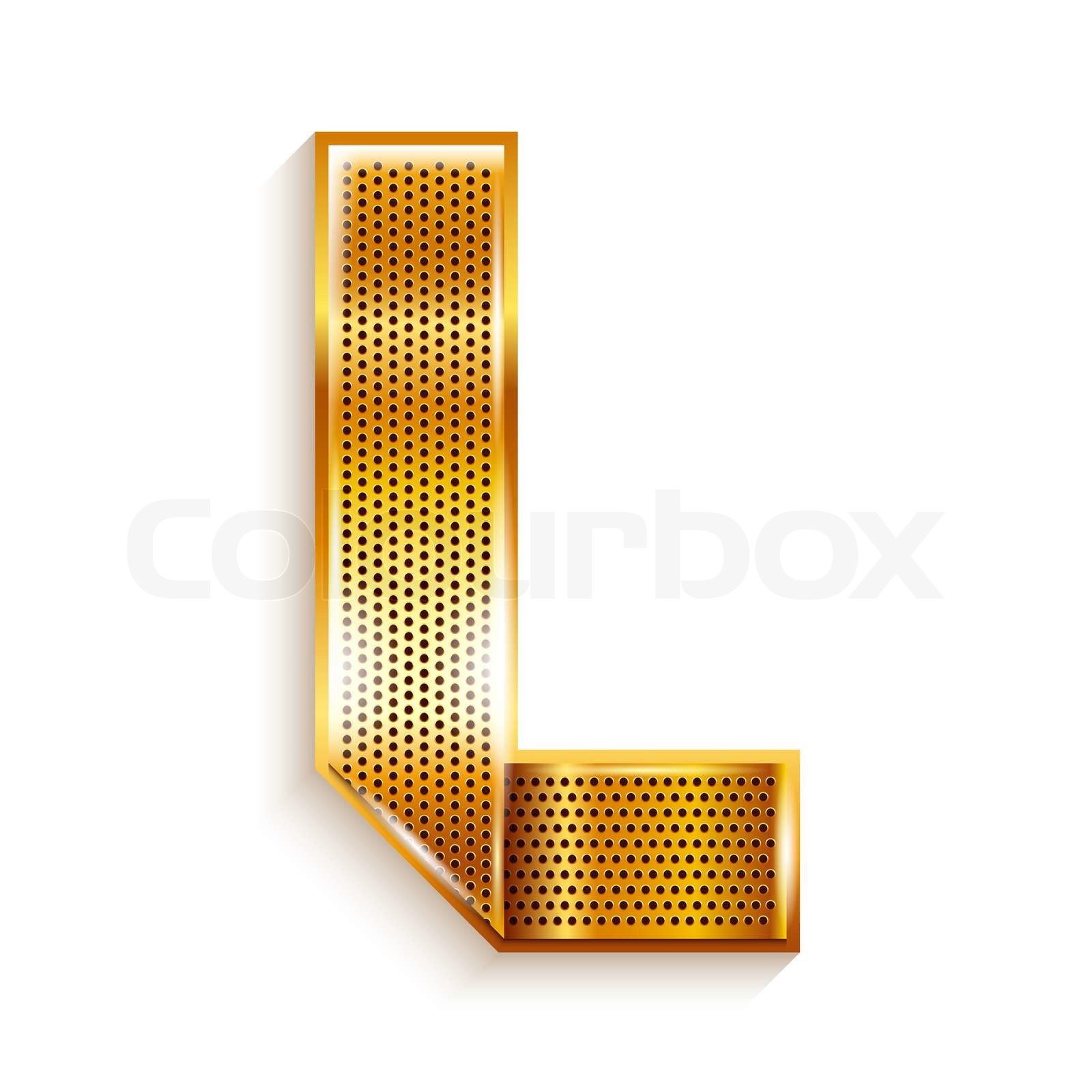 Letter metal gold ribbon - L | Stock image | Colourbox