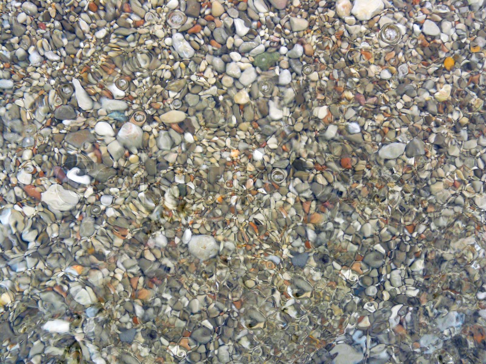 Sea pebbles under water | Stock image | Colourbox