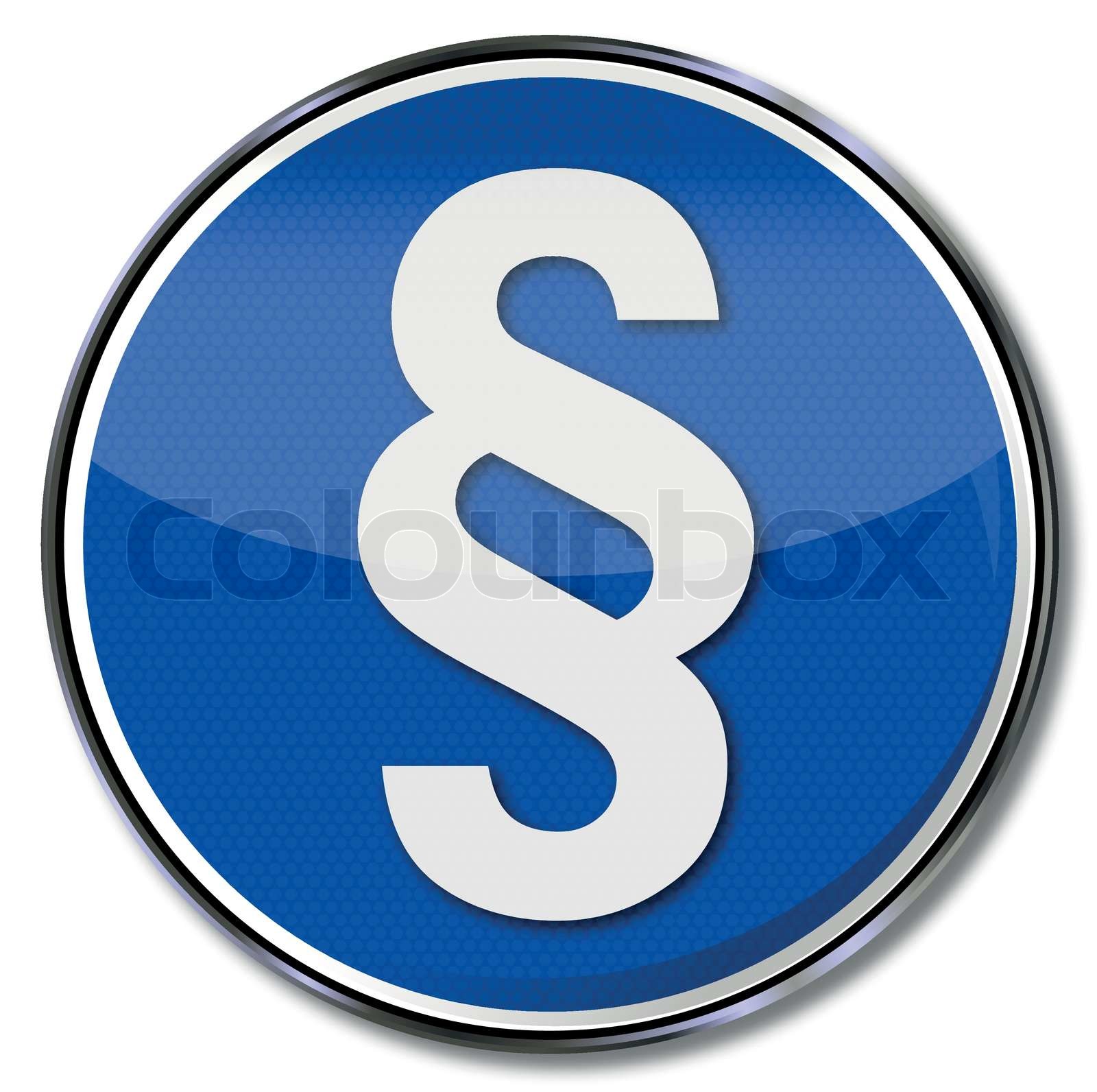 Schild mit Gesetz und Paragraphen | Stock-Vektor | Colourbox