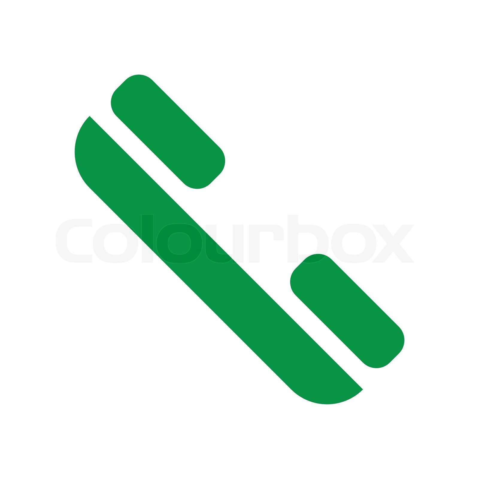 Icon - tele phone support - green | Stock vector | Colourbox