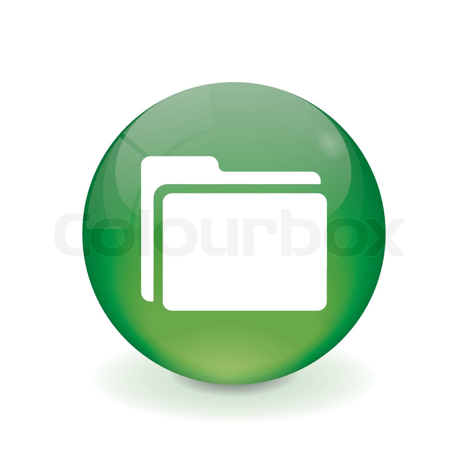 Round green button - folder icon | Stock vector | Colourbox