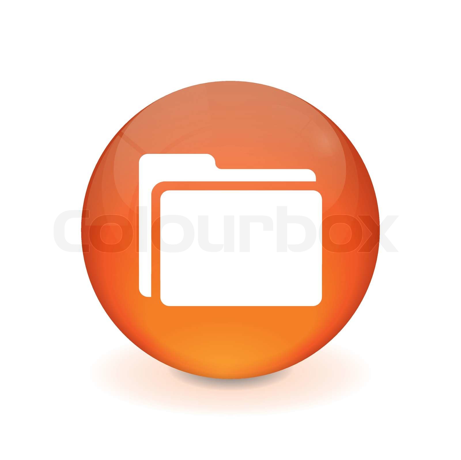 Round orange button - folder icon | Stock vector | Colourbox