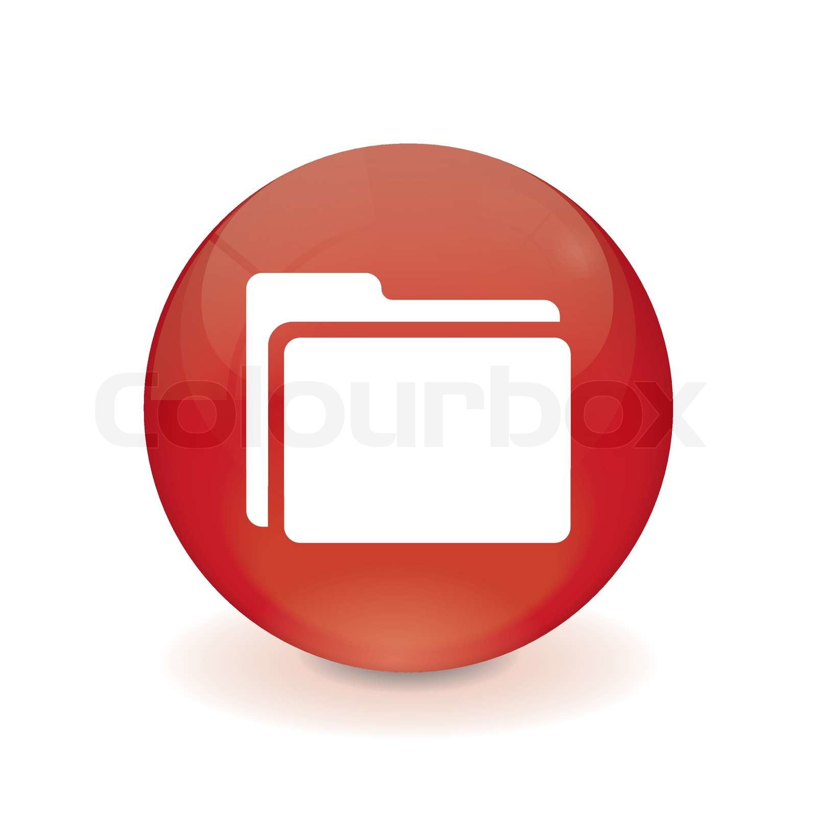 Round red button - folder icon | Stock vector | Colourbox
