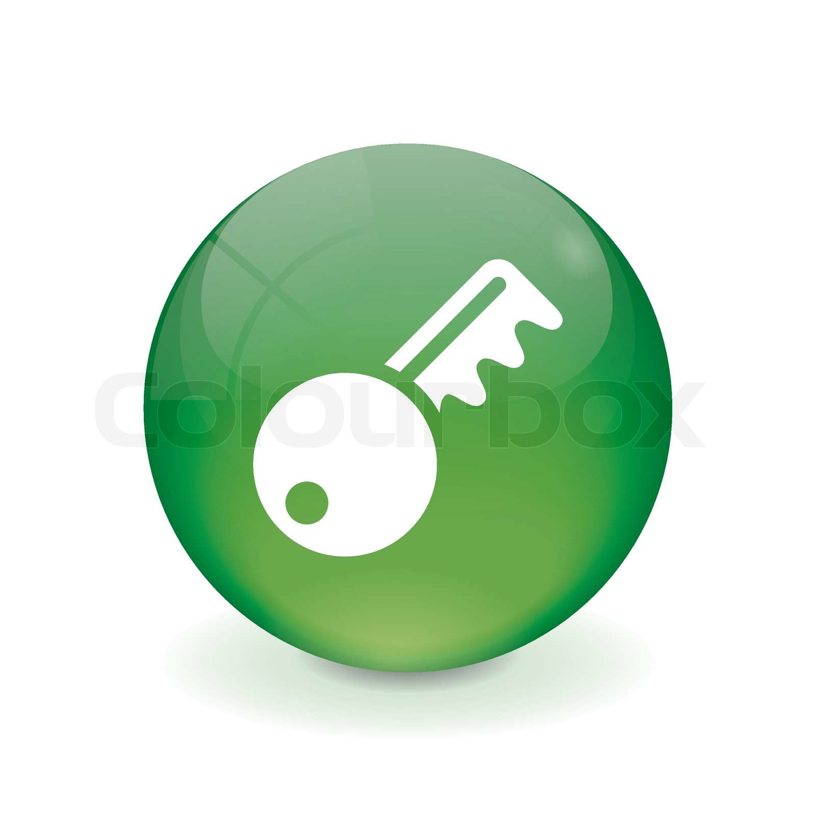 Round green button - key icon | Stock vector | Colourbox