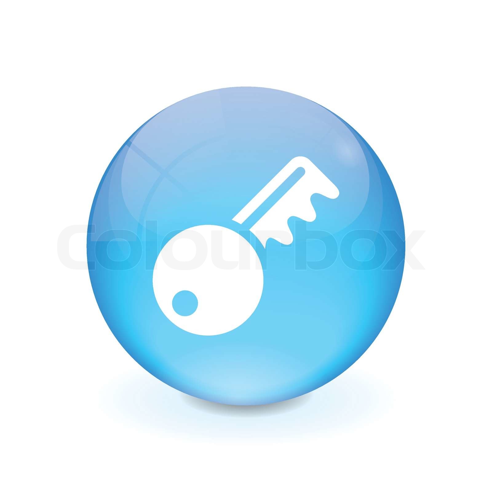 Round light blue button - key icon | Stock vector | Colourbox