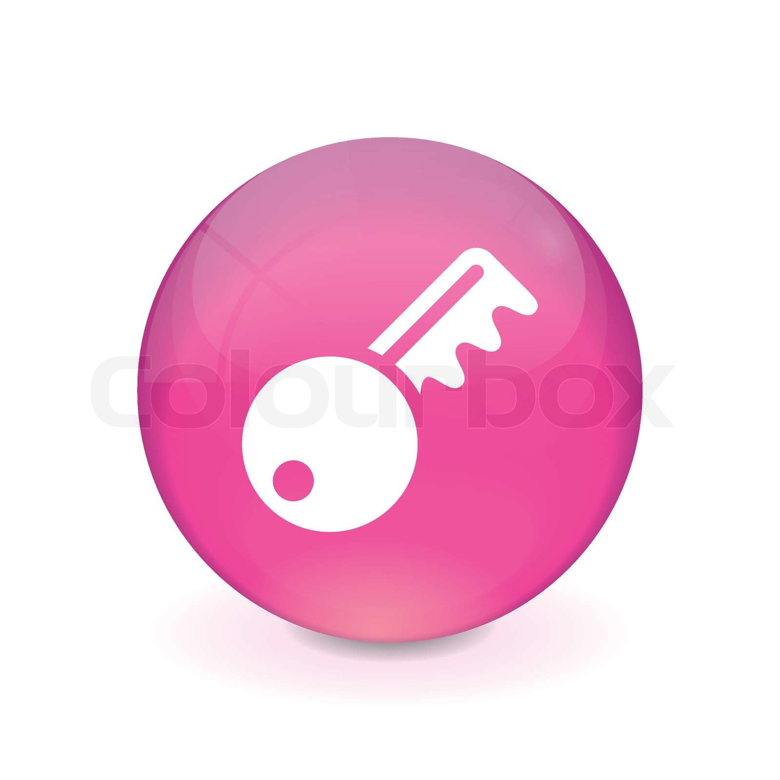 Round pink button - key icon | Stock vector | Colourbox
