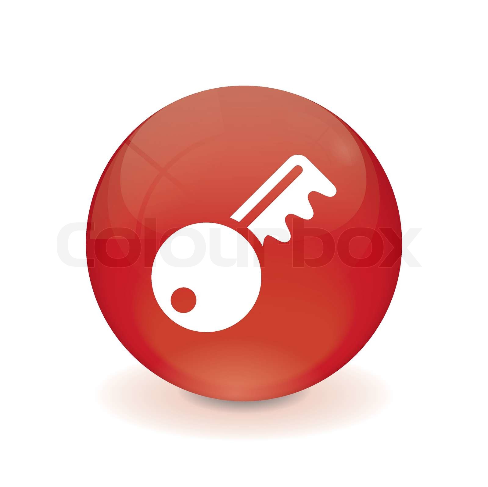 Round red button - key icon | Stock vector | Colourbox