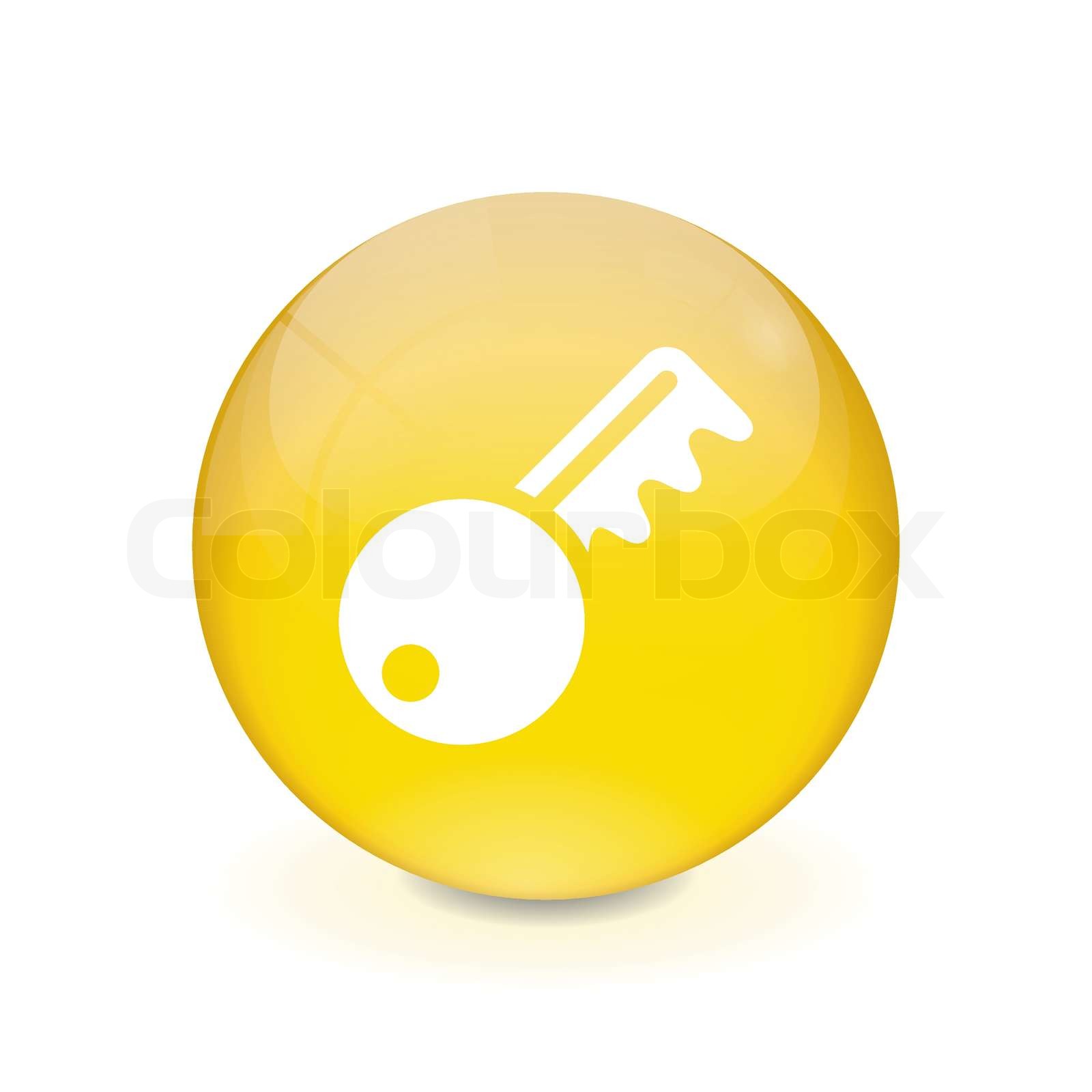 Round yellow button - key icon | Stock vector | Colourbox