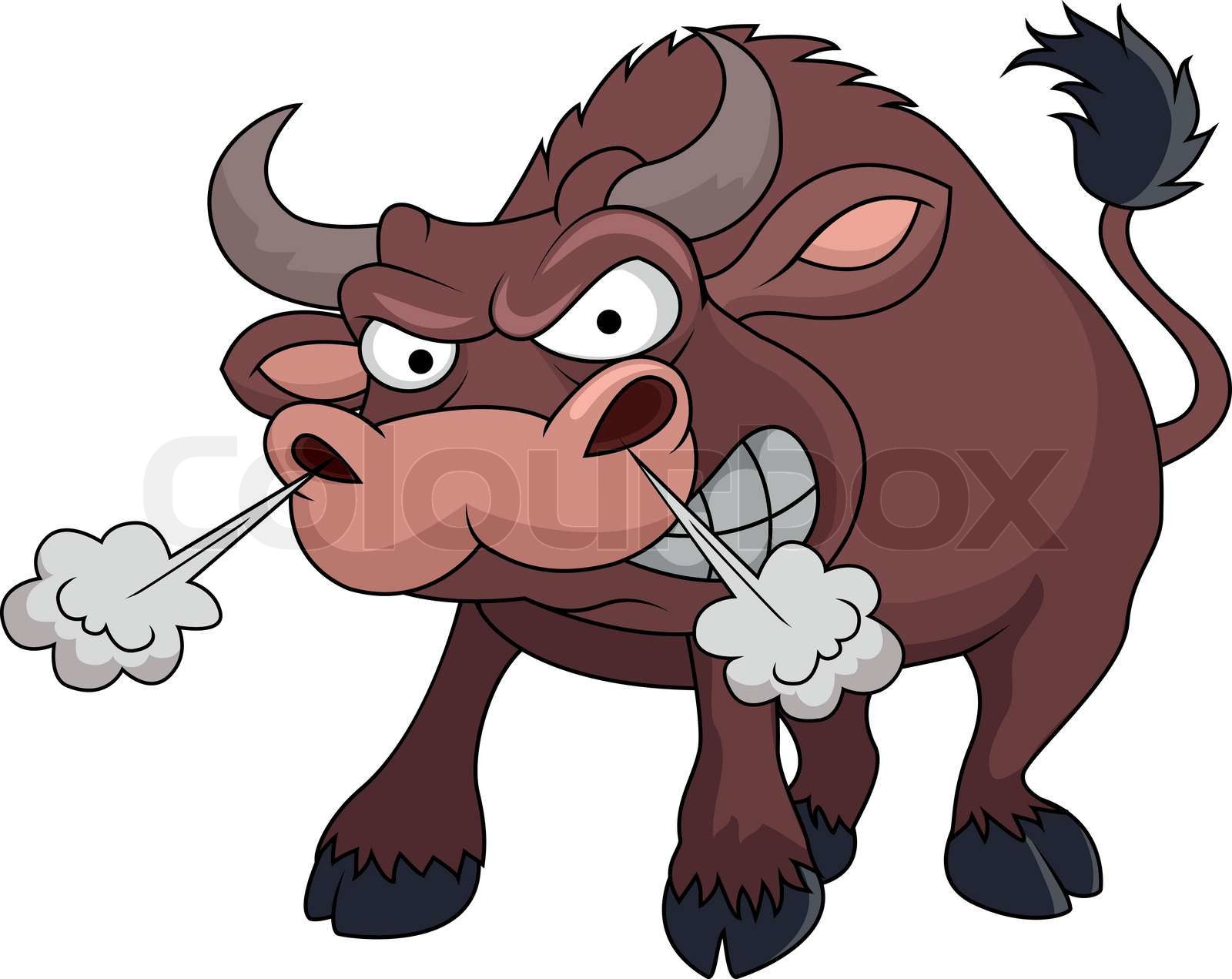 Angry bull cartoon | Stock vector | Colourbox