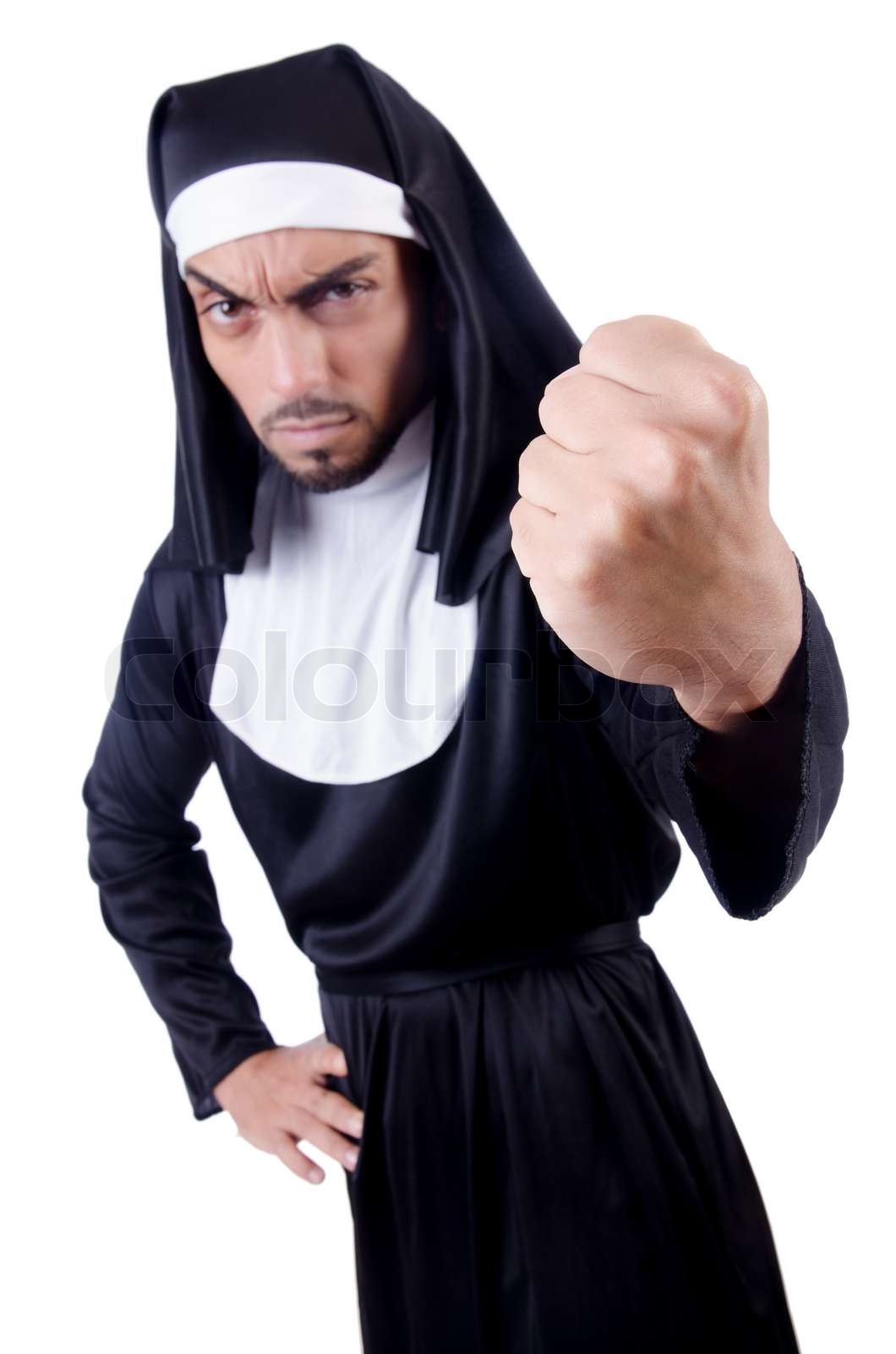 Mand nonne i sjove religiøse begreb | Stock foto | Colourbox