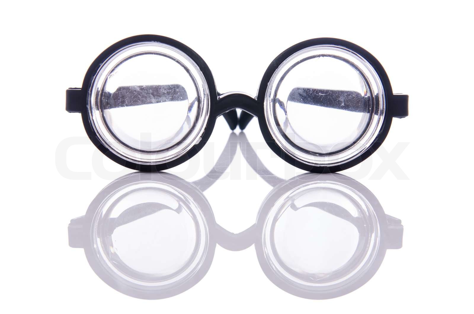 Funny Nerd Glasses Isolated On White Stock Image Colourbox