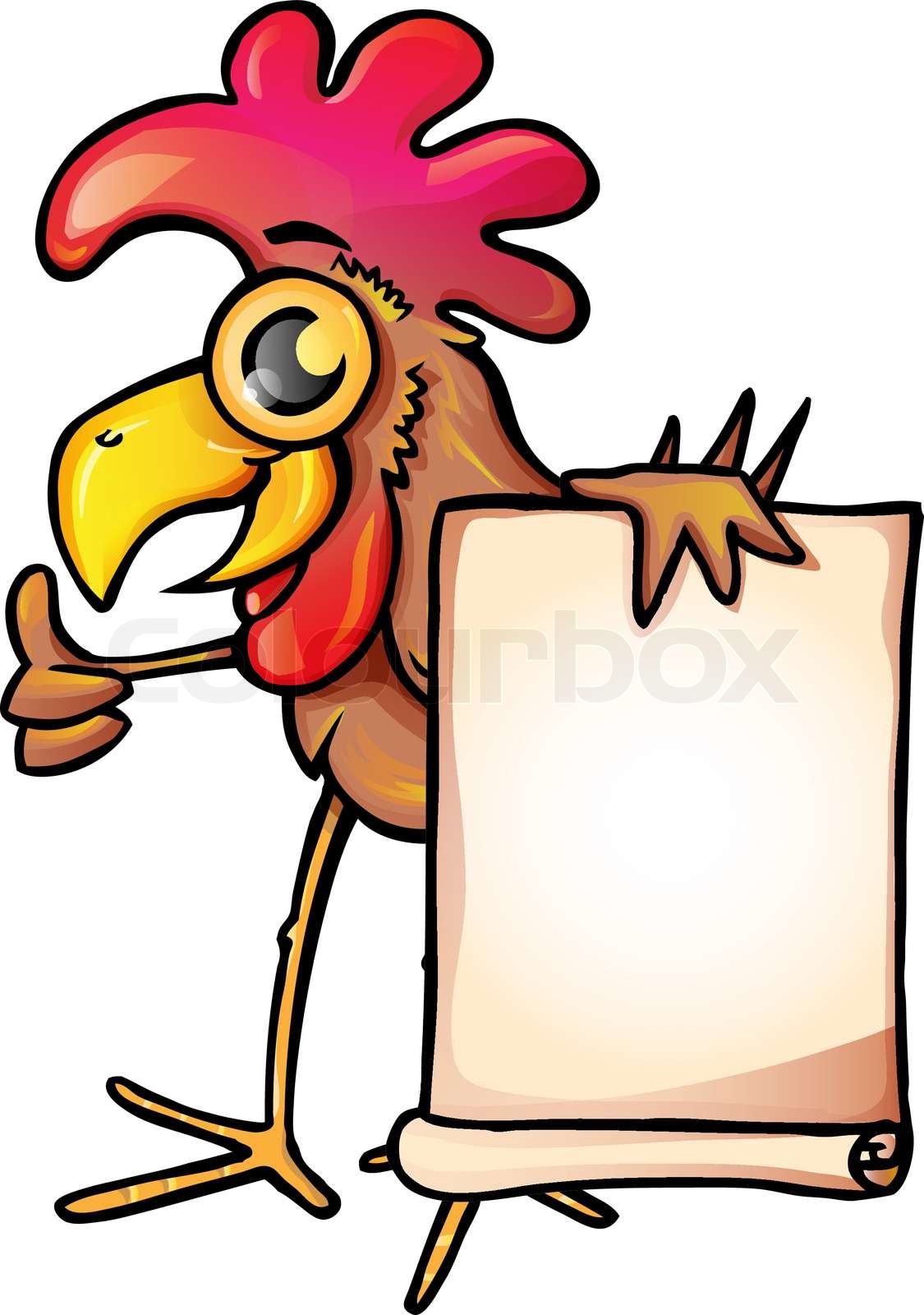 chicken with banner | Stock vector | Colourbox