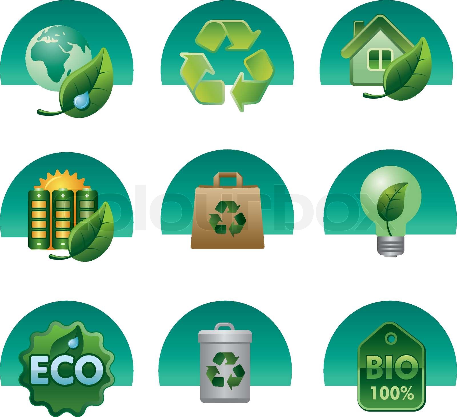 Eco und Bio- Icon-Set | Stock-Vektor | Colourbox