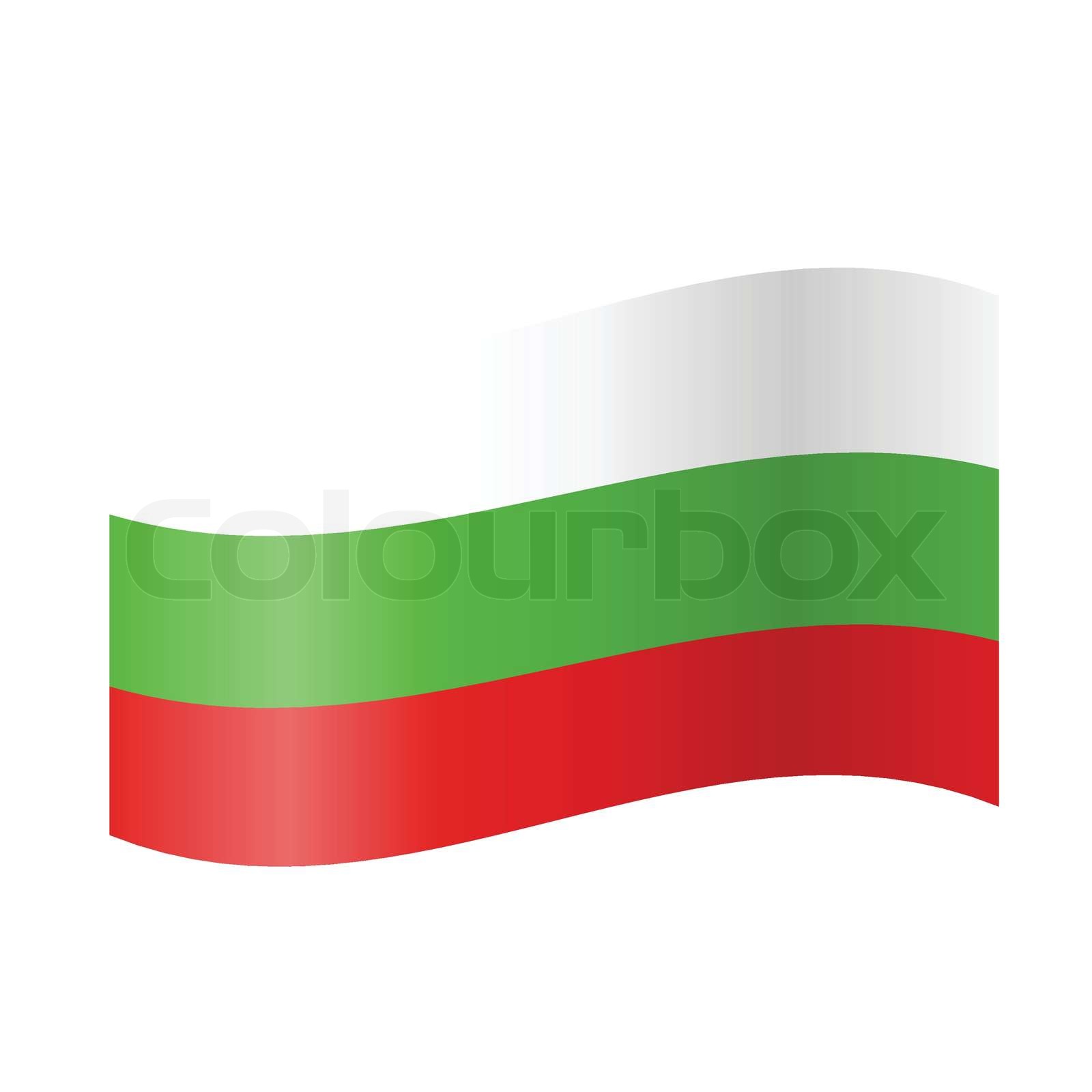 Bulgaria flag in wave shape and glossy colors | Stock vector | Colourbox